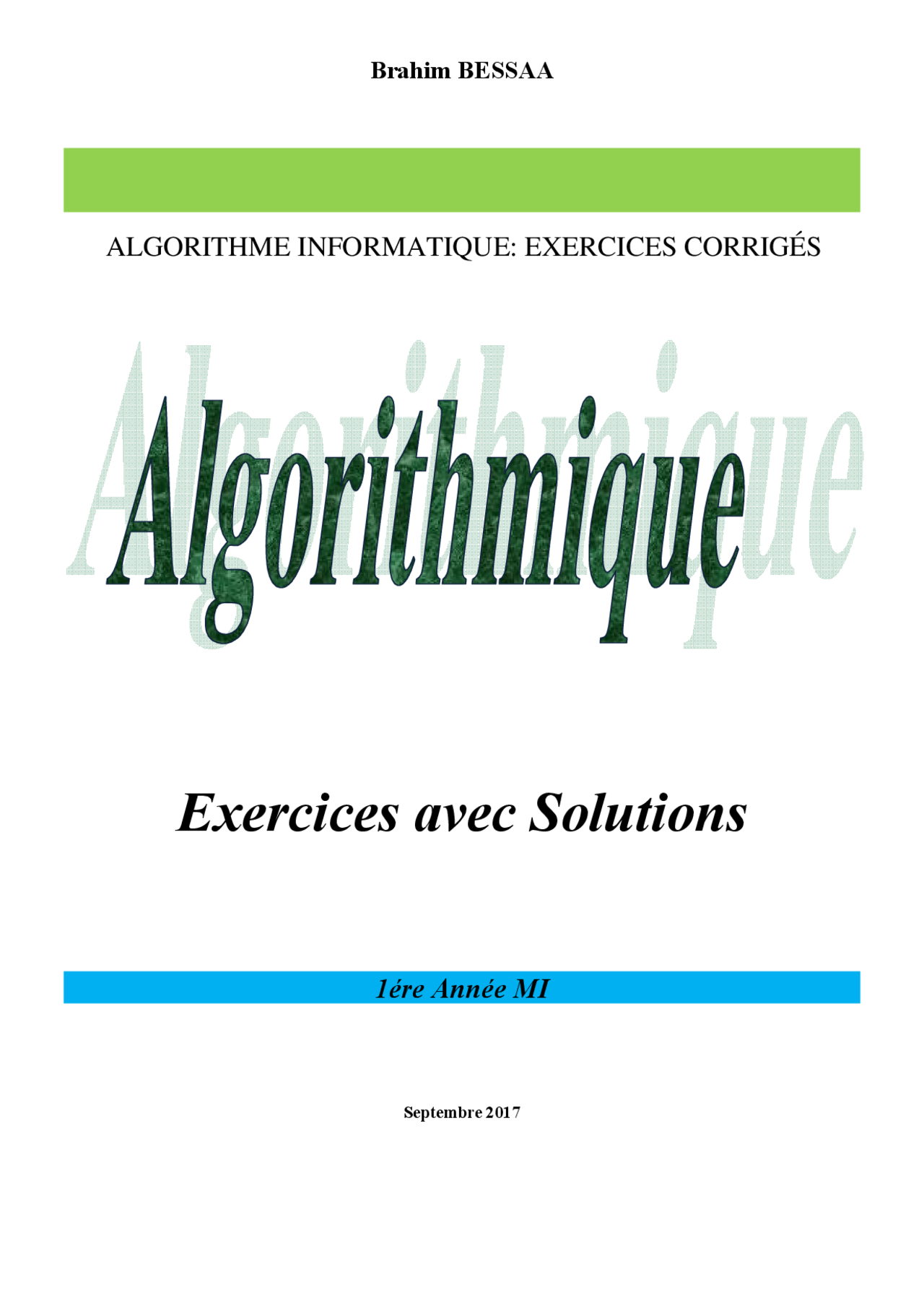 Algorithme Informatique Exercices Corrigés Docsity