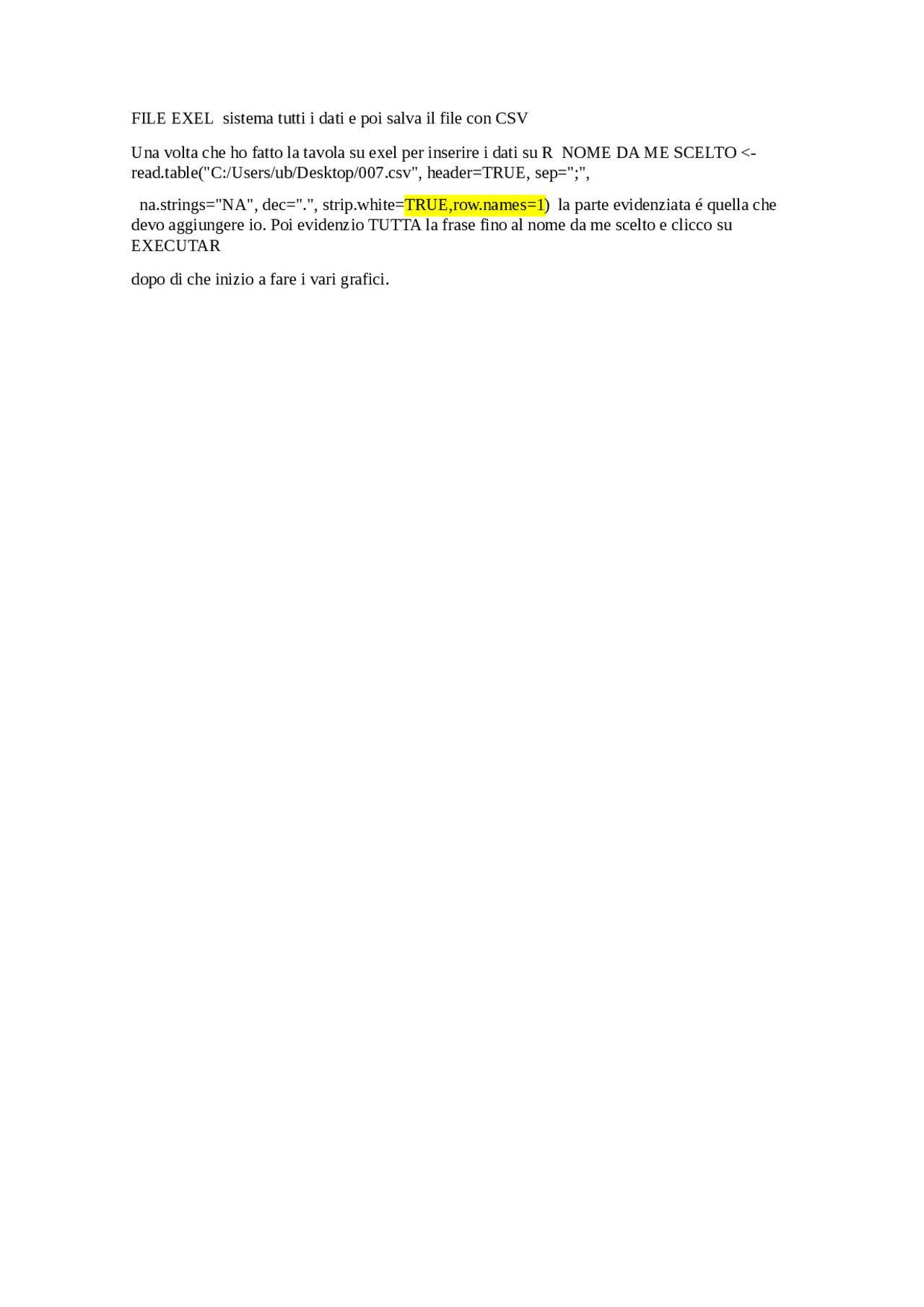 Come Usare Il Programma R Docsity