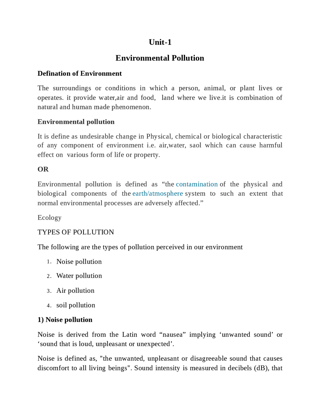 Environment Pollution Docsity