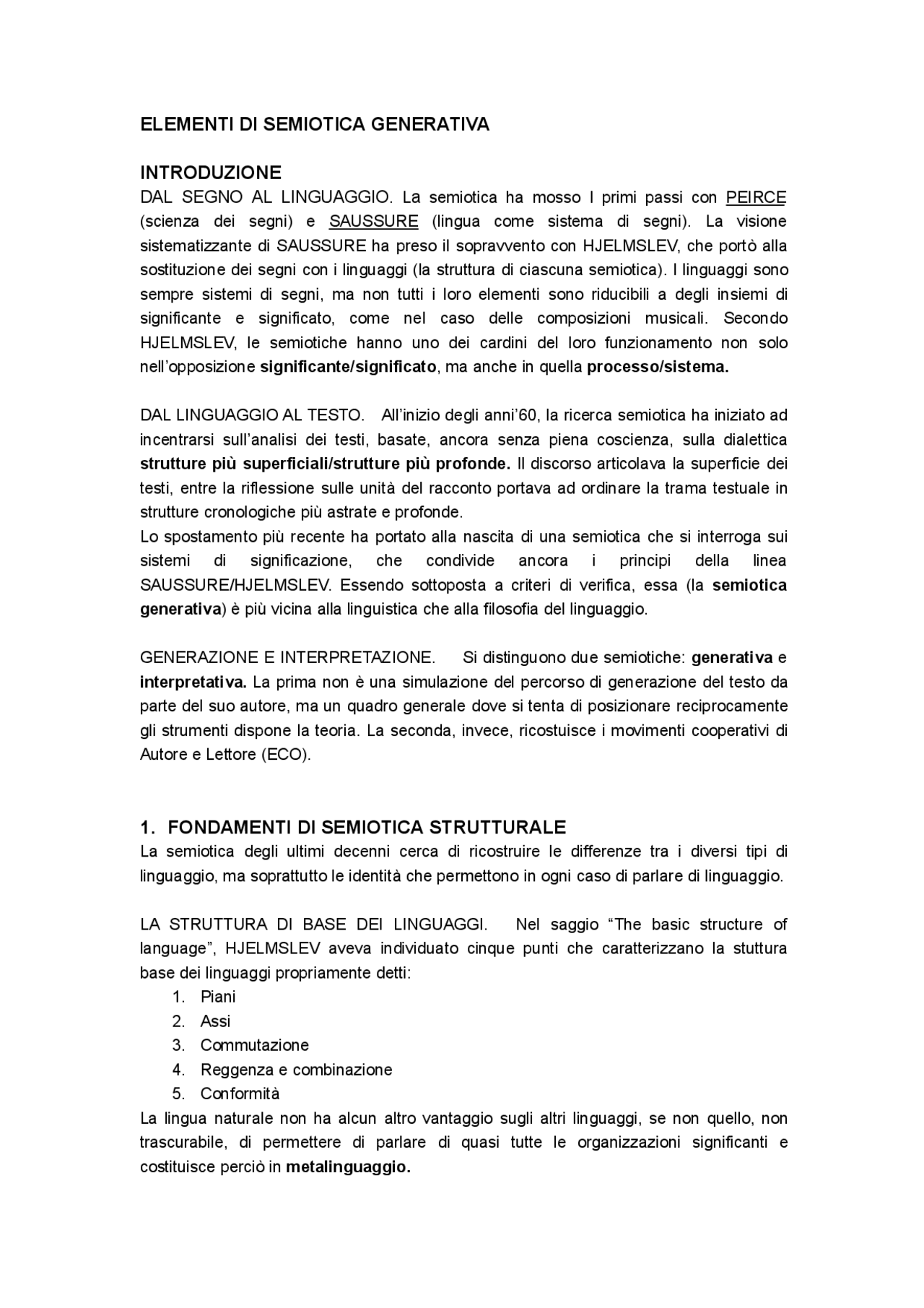Elementi Di Semiotica Docsity