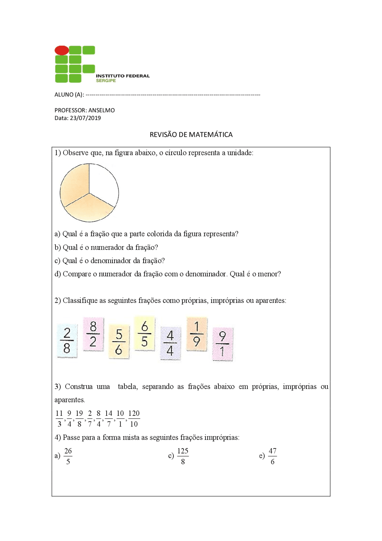 Matemática Matematica Exercícios Matemática Docsity