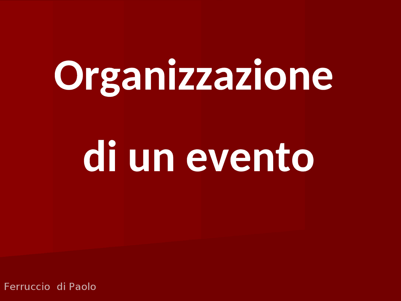 Organizzazione Di Eventi Docsity