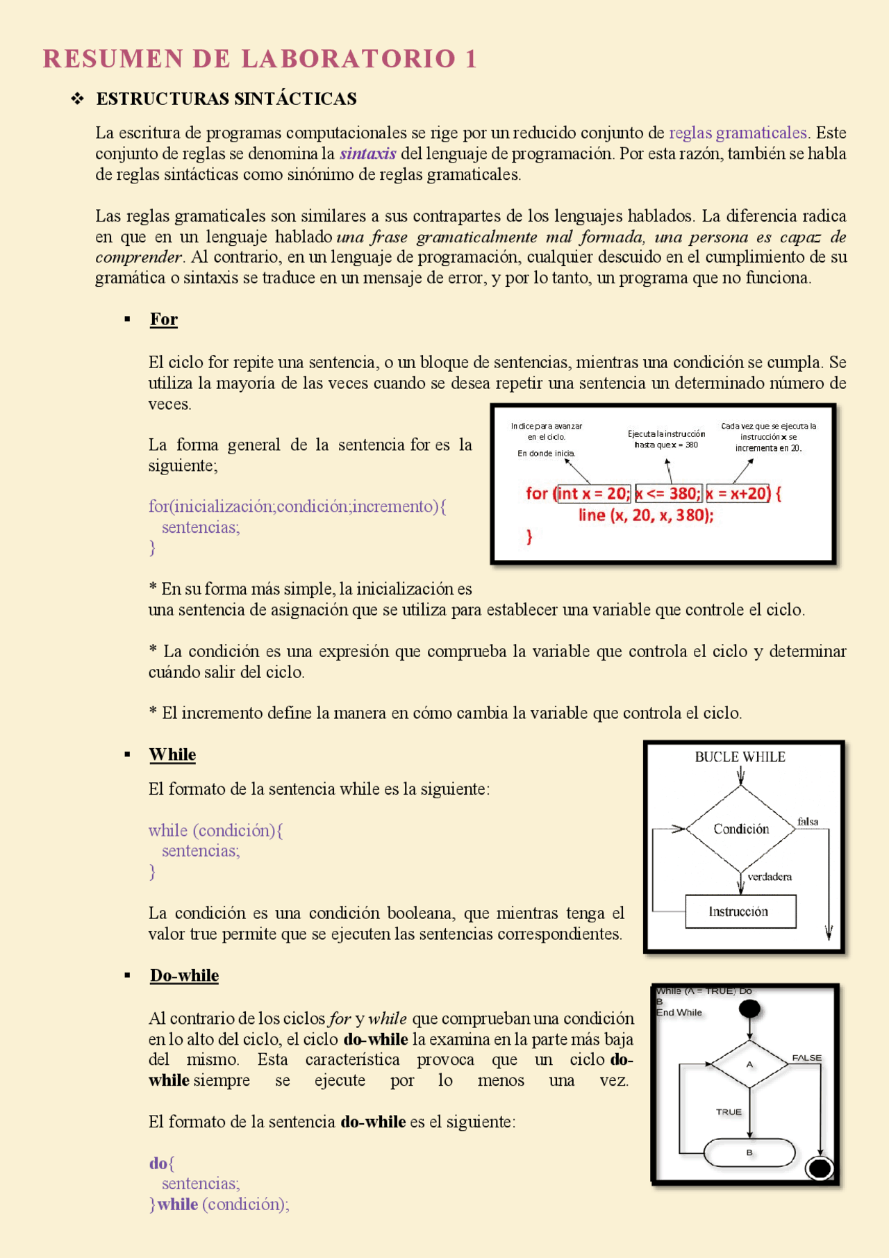 LABORATORIO 1 Y PROGRAMACION 2 | Resúmenes de Programación Java - Docsity