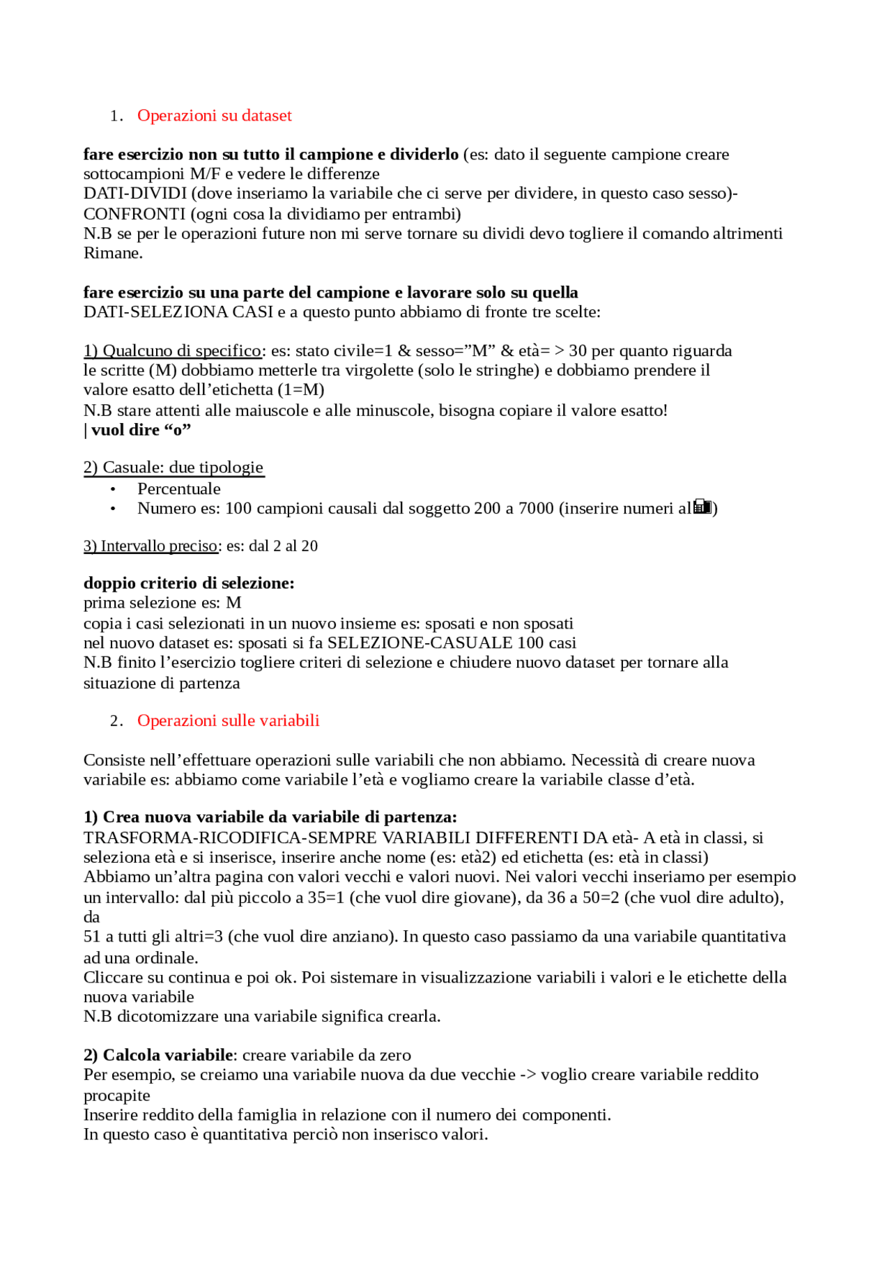 Dispense Statistica E Spss Appunti Di Statistica Docsity