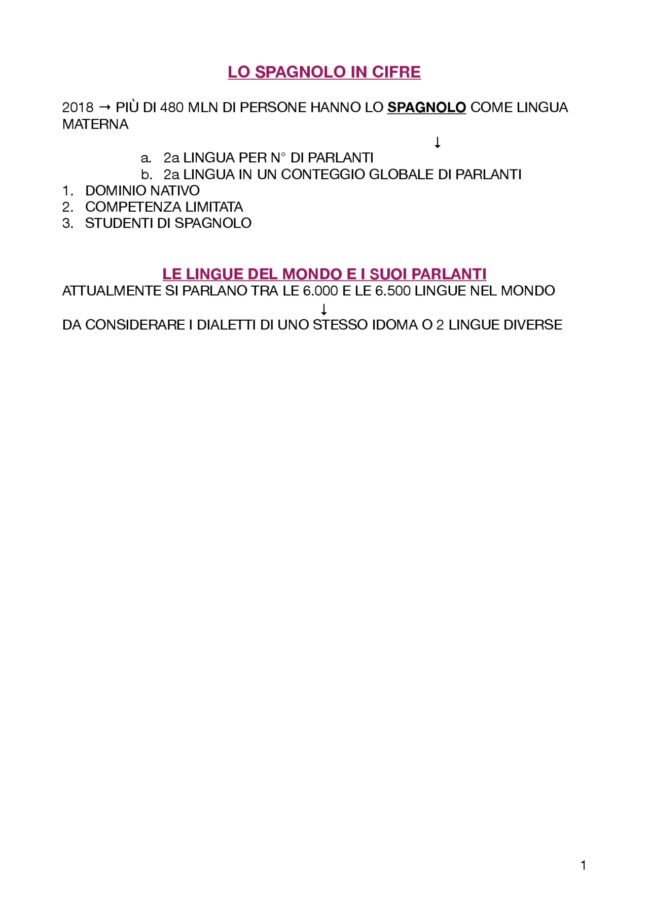 Appunti Di Traduzione Spagnola 1 Appunti Di Lingua Spagnola Docsity