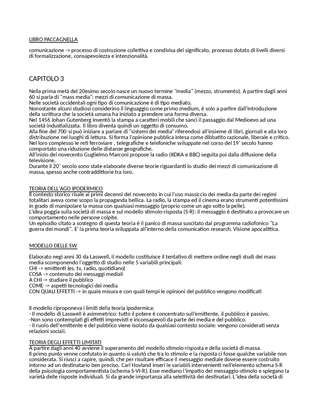 Sociologia Dei Media Docsity