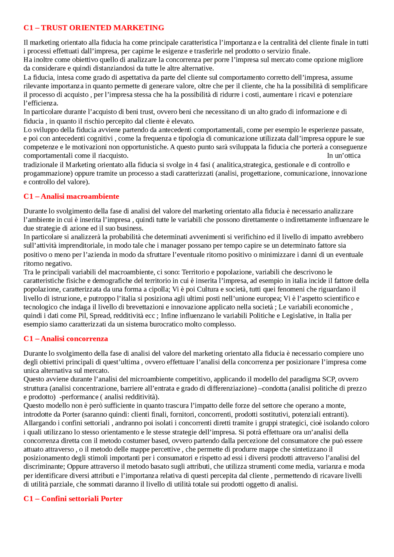 Marketing E Fiducia Di Castaldo Prove Desame Di Marketing Docsity