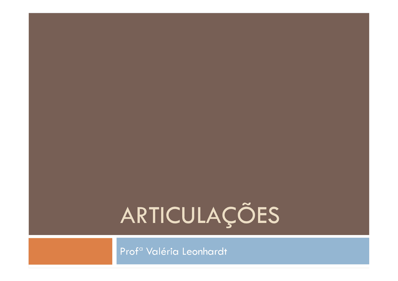 Anatomia Humana Articular Docsity