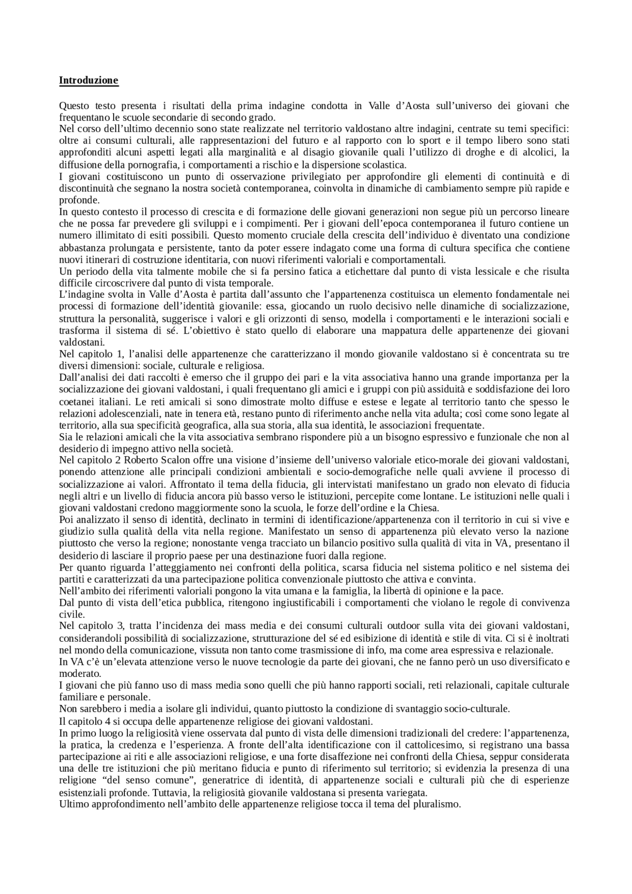 Giovani Allo Specchio Docsity