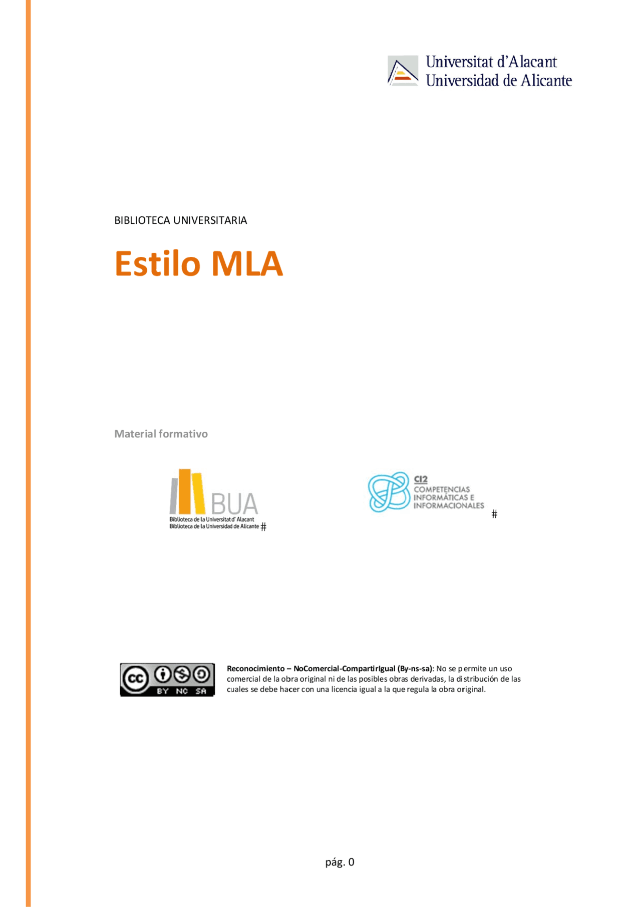 Normas de citación estilo MLA - Docsity