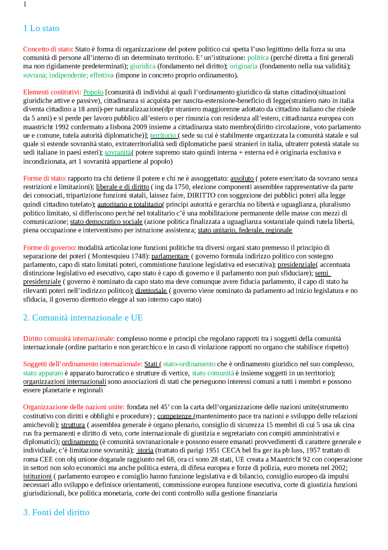 Sintesi Diritto Costituzionale Docsity