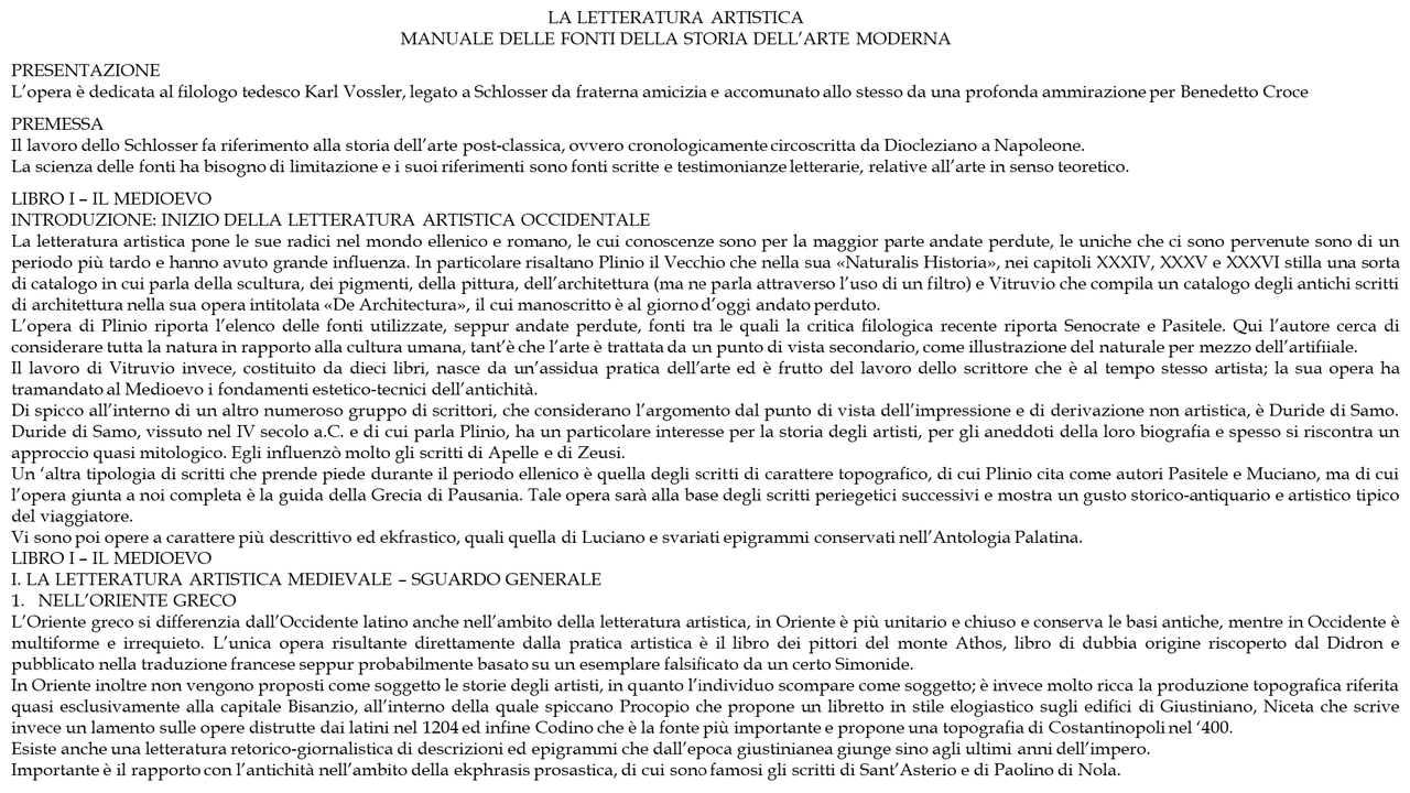Julius Schlosser Magnino Letteratura Artistica Pt 1 Docsity
