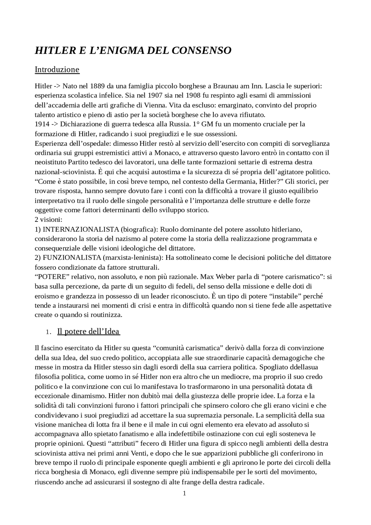 Hitler E Lenigma Del Consenso Di Ian Kershaw Docsity