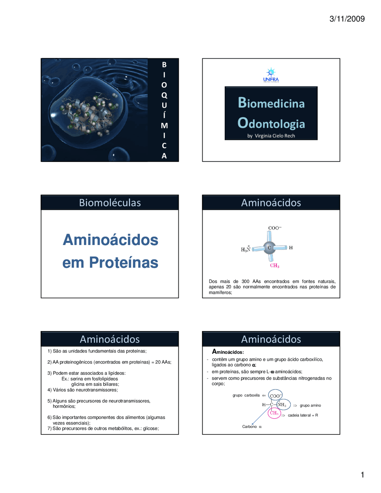 AminoÁcidos BioquÍmica Slides Bioquímica Docsity