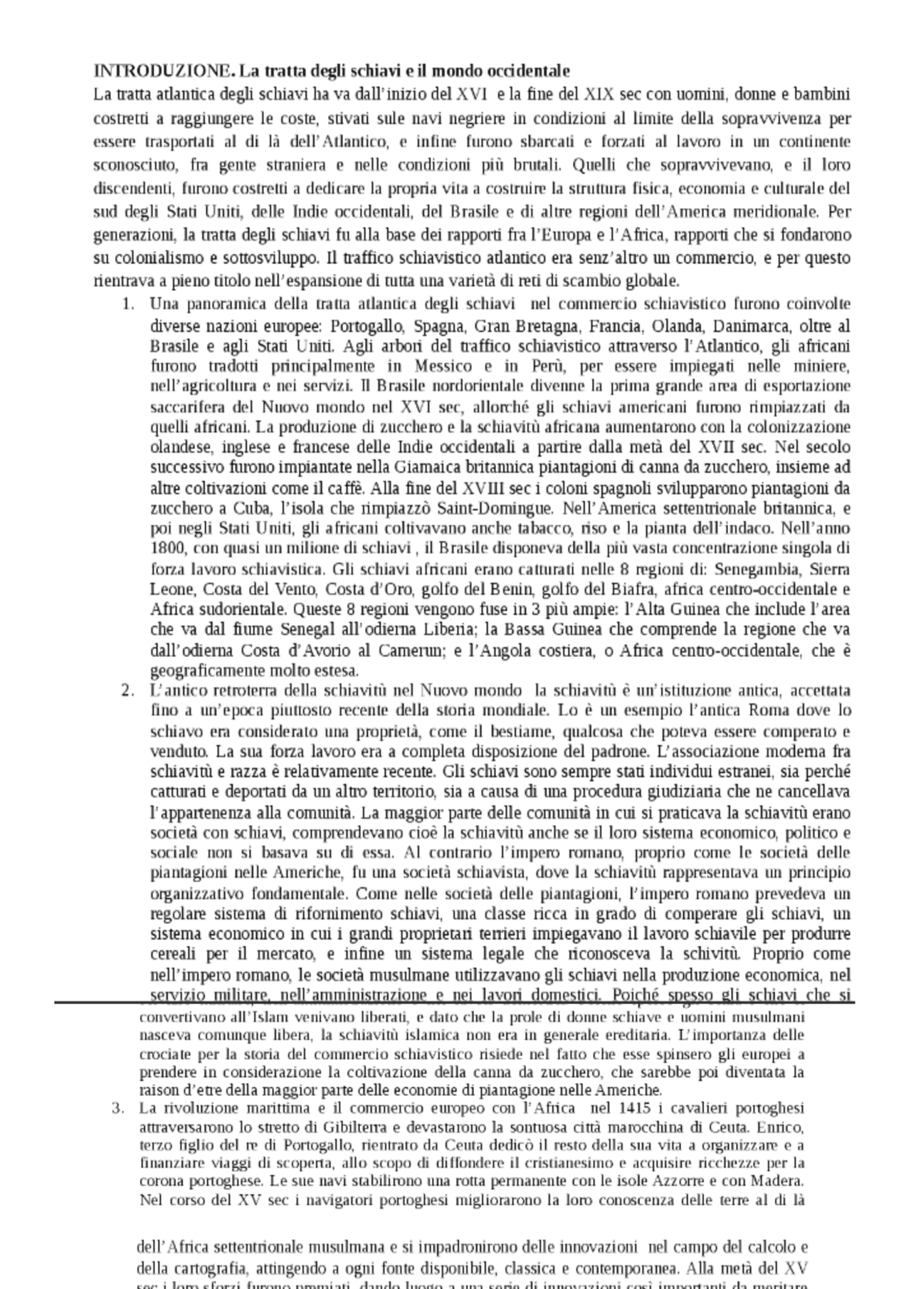 Il Commercio Degli Schiavi Docsity