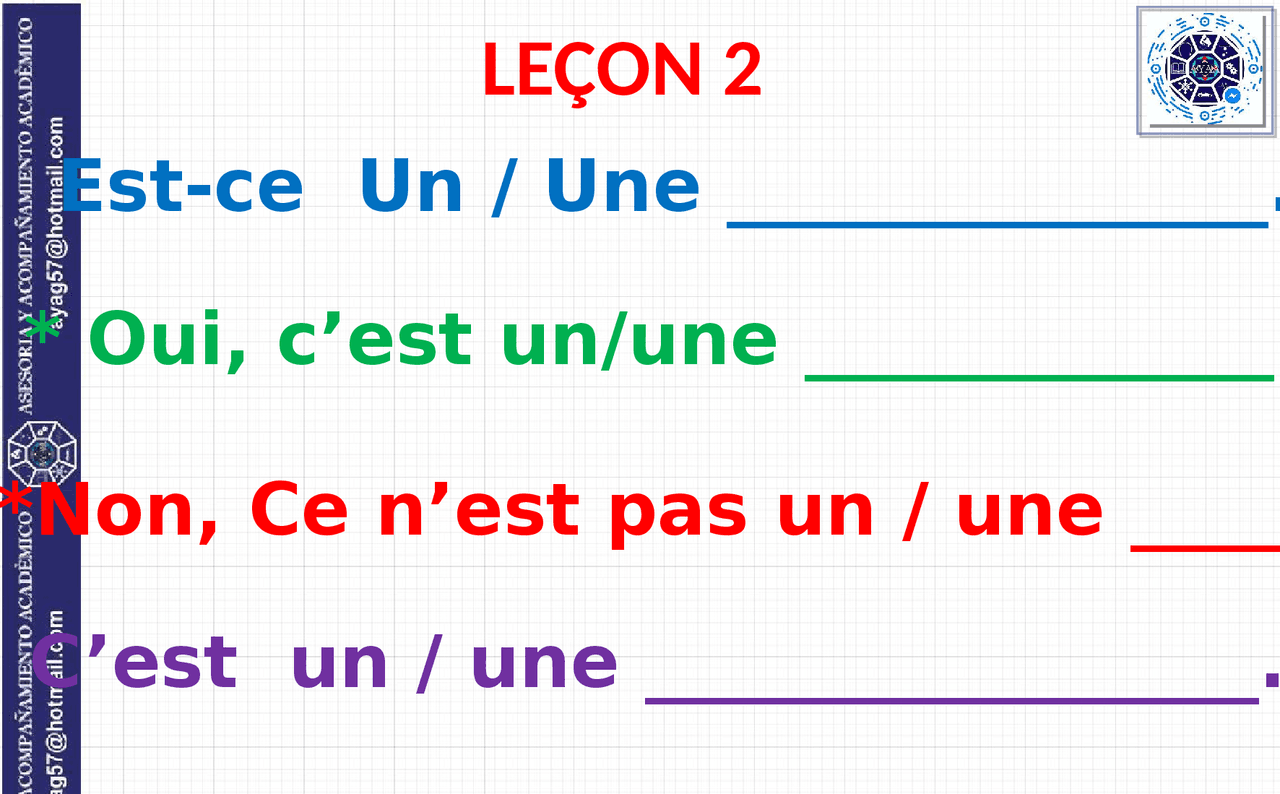Leçon 2 Vocabulaire, les premiers questions. - Docsity