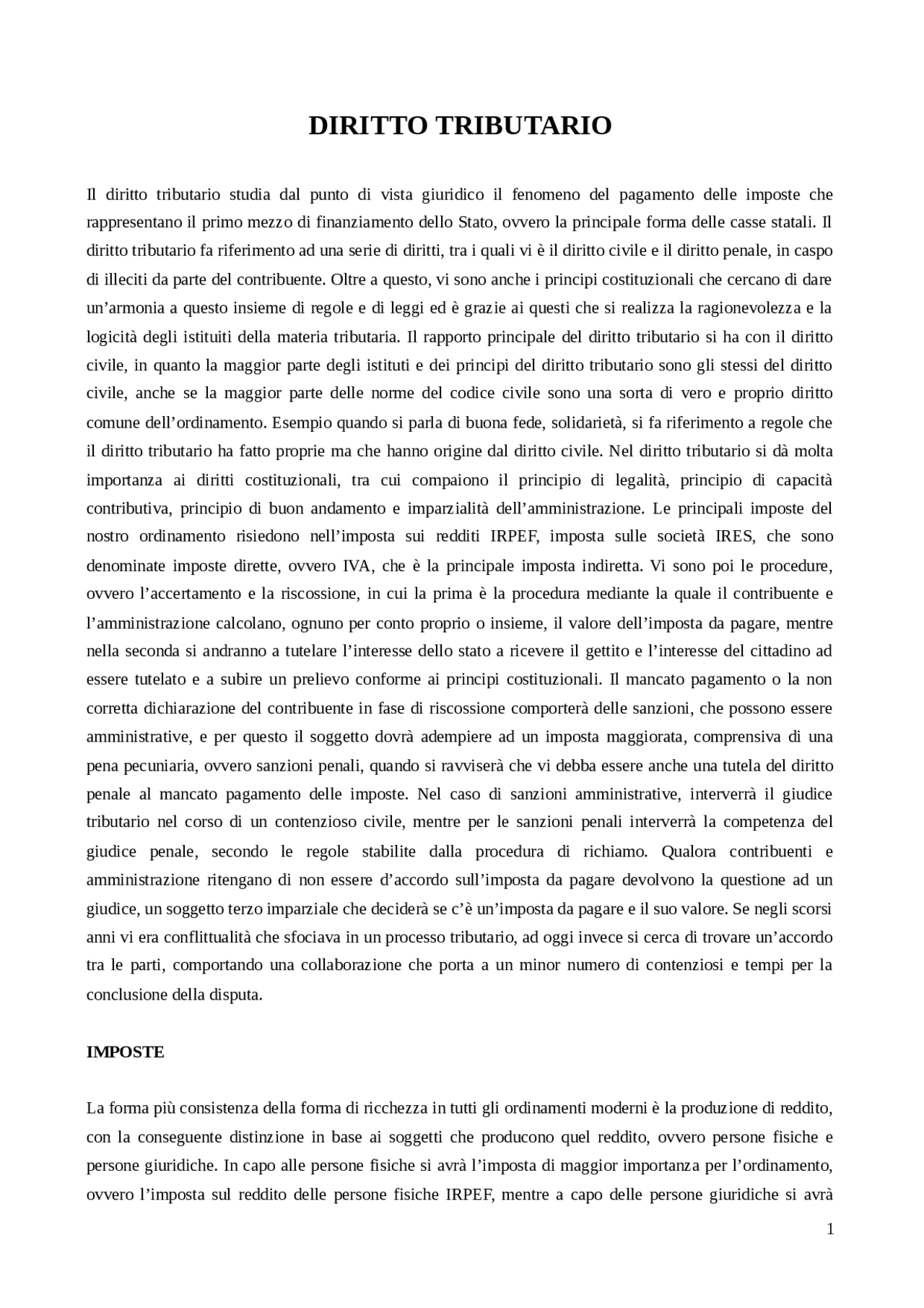 Appunti Diritto Tributario Docsity