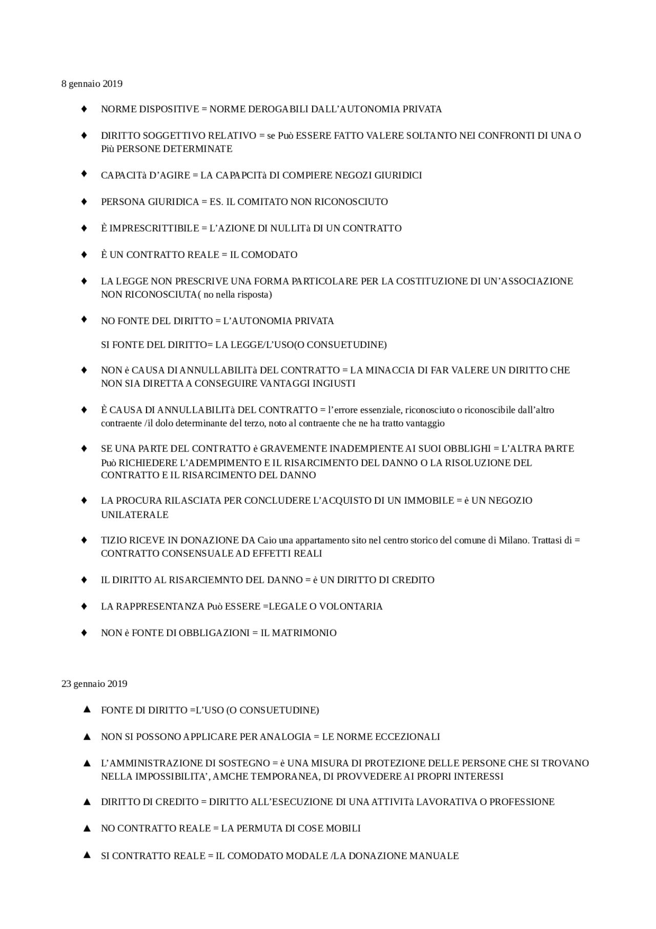Test Scritto Di Diritto Privato Docsity