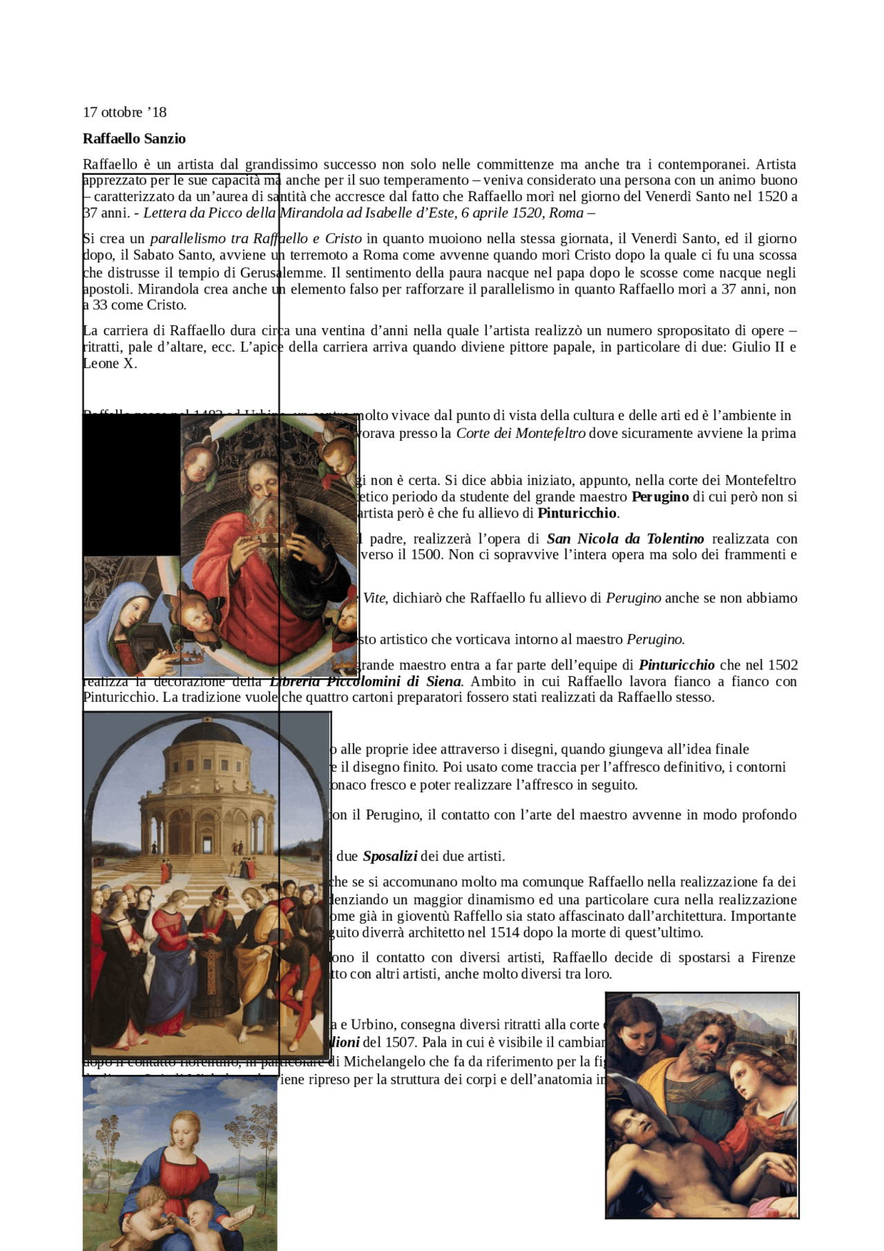 Appunti Raffaello Sanzio Docsity