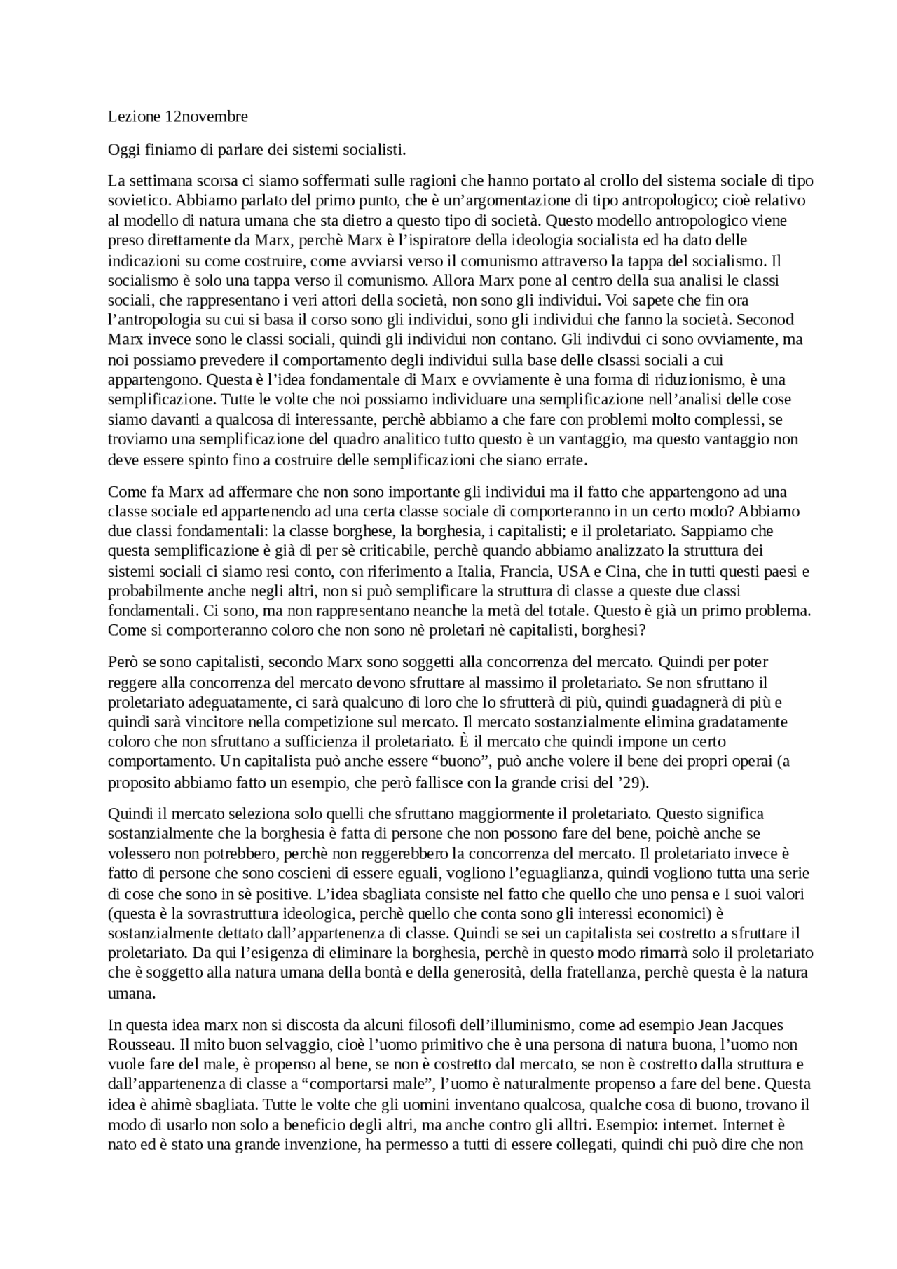 Sistemi Sociali Comparati Sbobinature Di Sociologia Docsity