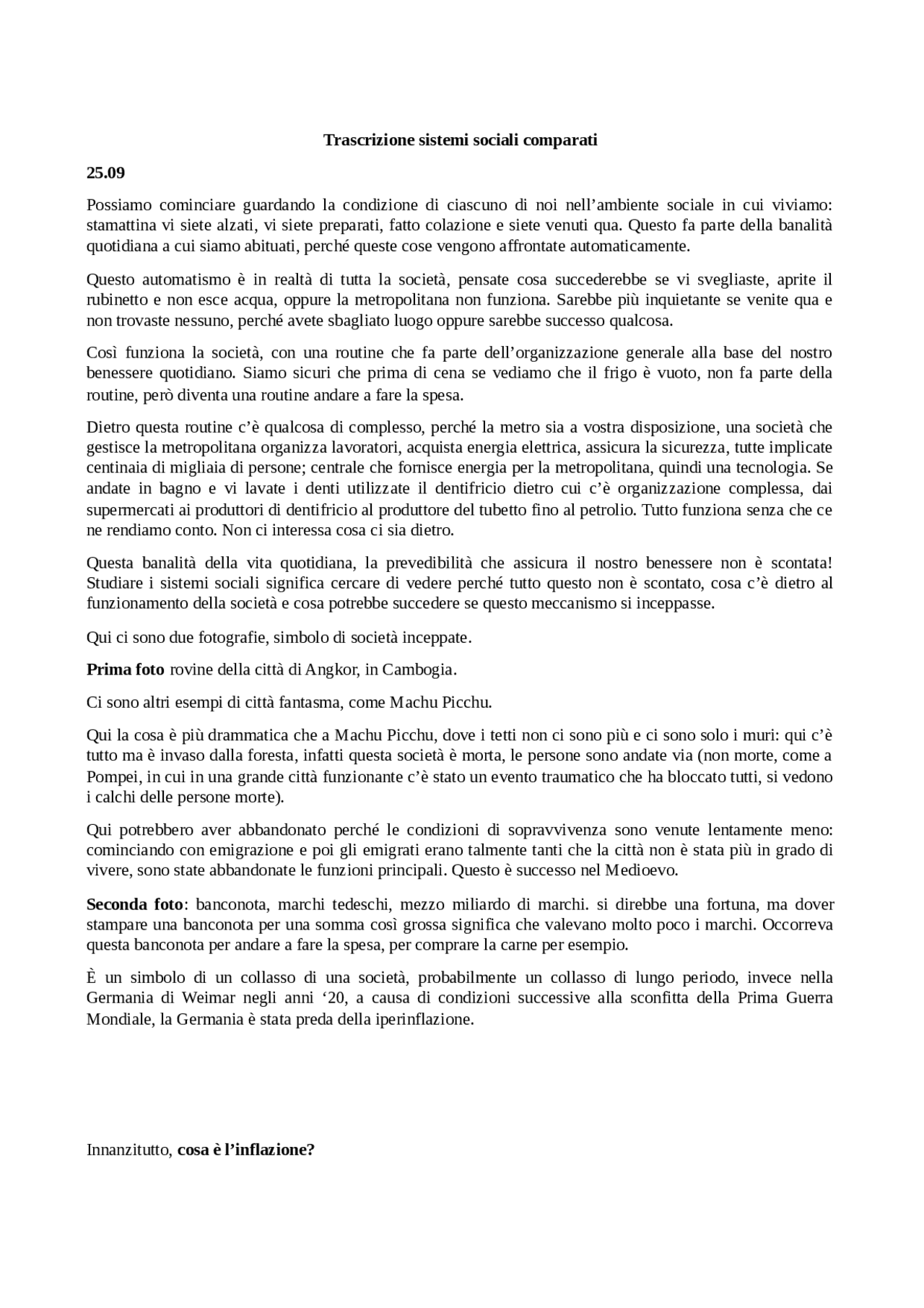 Sistemi Sociali Comparati Docsity