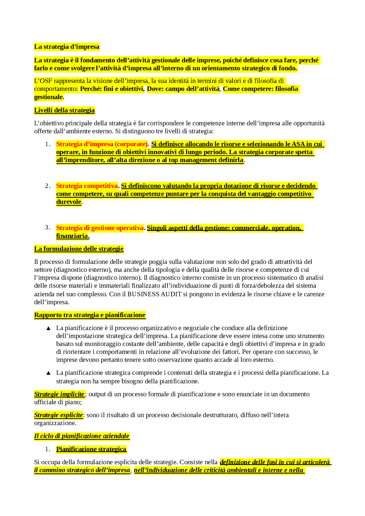 Riassunto Gestione Delle Imprese Ii Parte Docsity