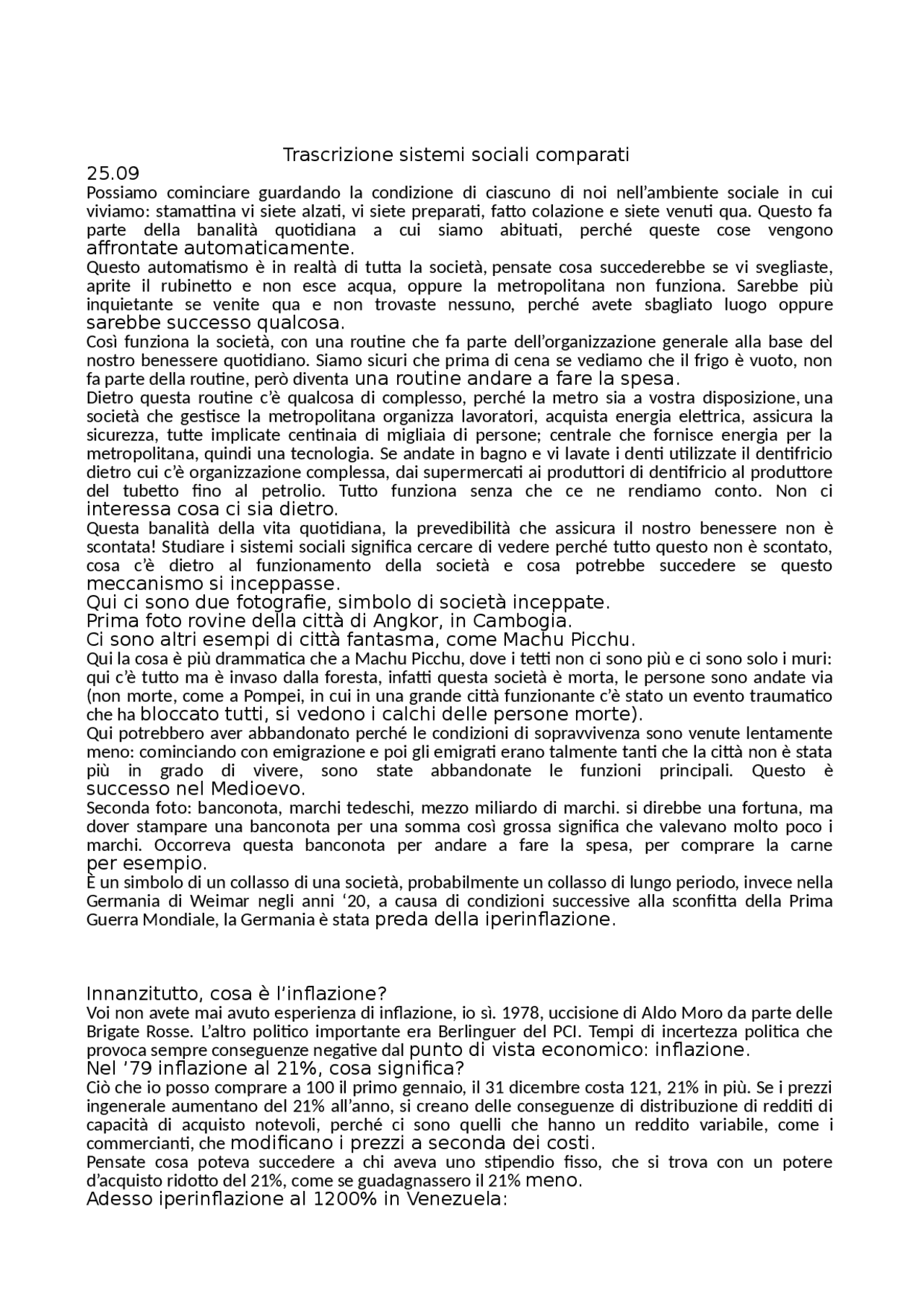Sistemi Sociali Comparati Docsity