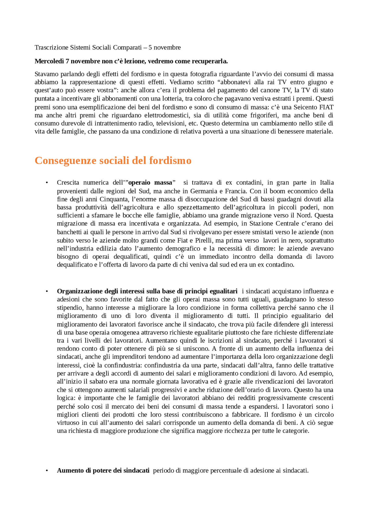Sistemi Sociali Comparati Docsity