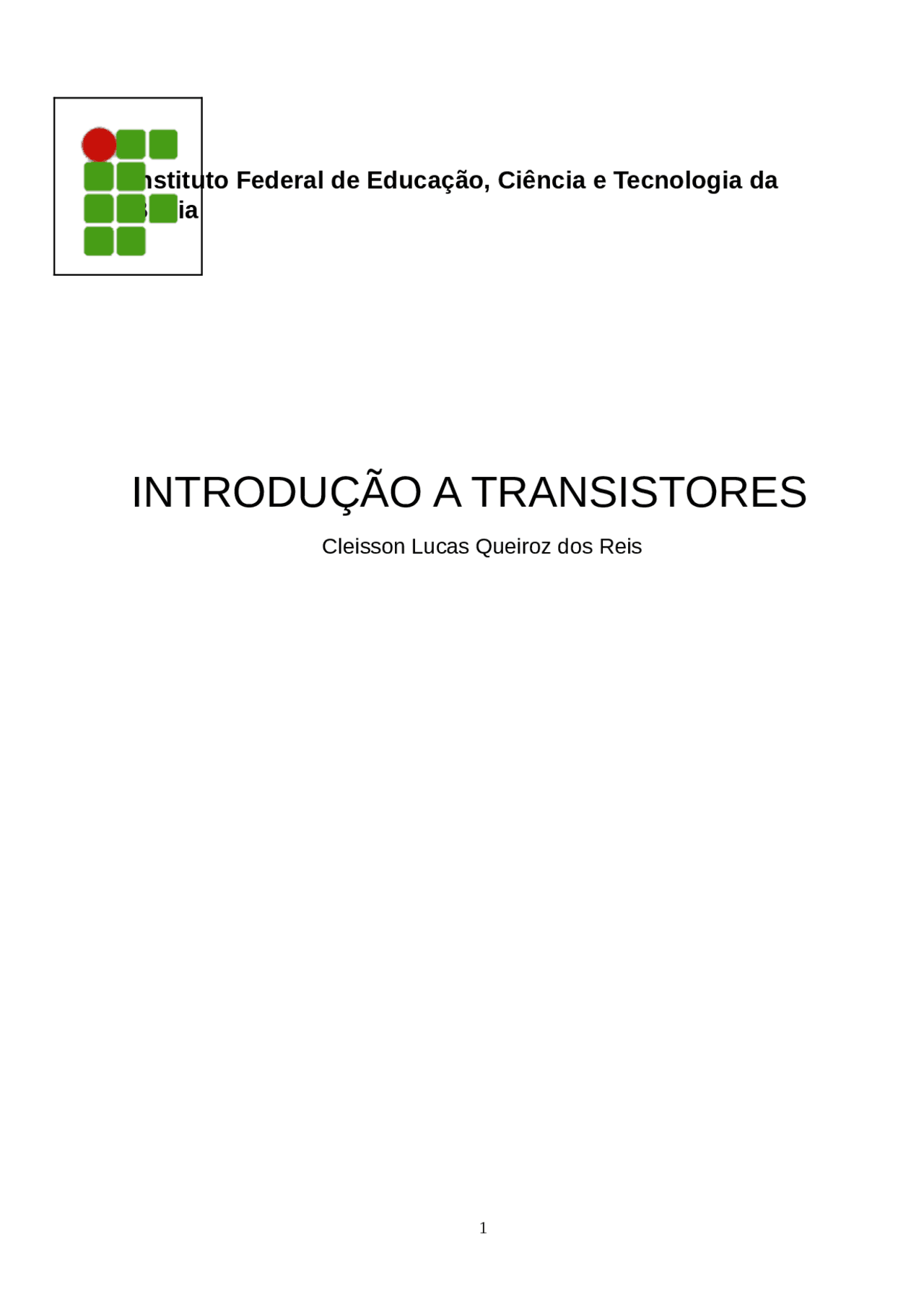 Relatório Introdução A Transistores Docsity
