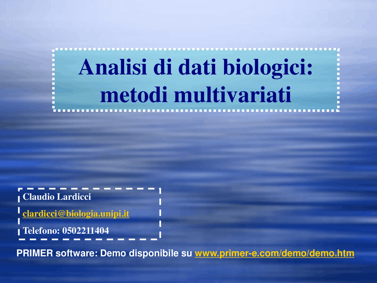 Analisi Dei Dati Biologici Docsity