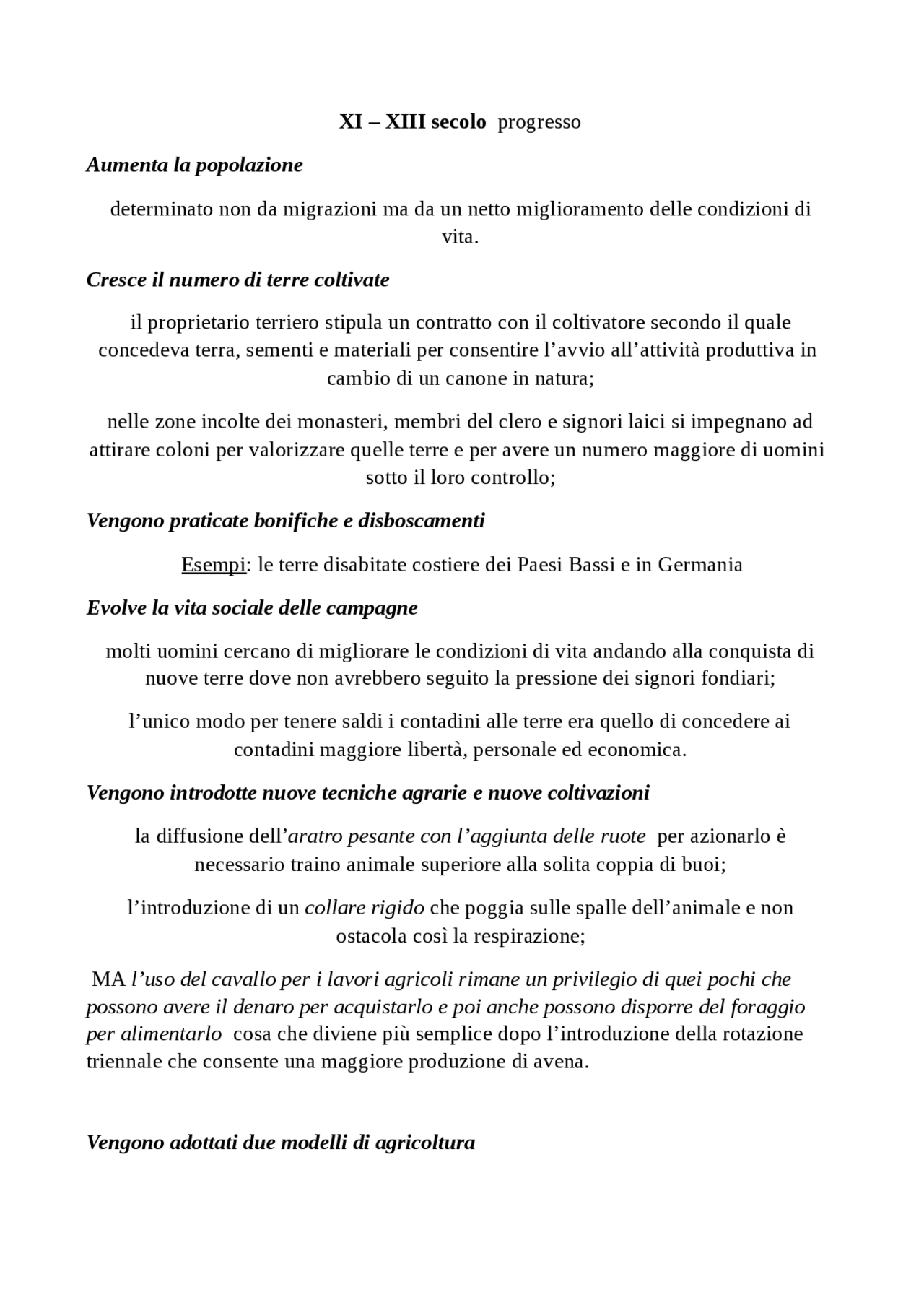 Storia Medievale Progresso Tra Xi E Xiii Secolo Docsity