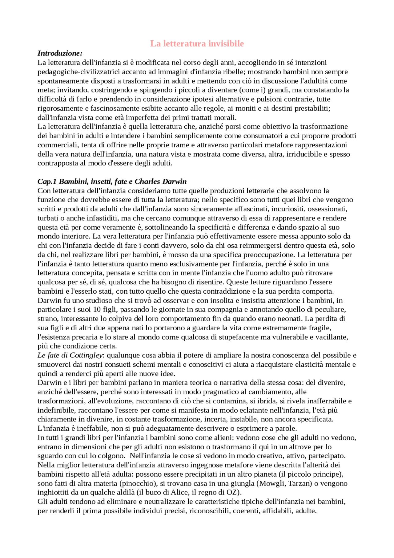 La Letteratura Invisibile Di E Beseghi G Grilli Docsity