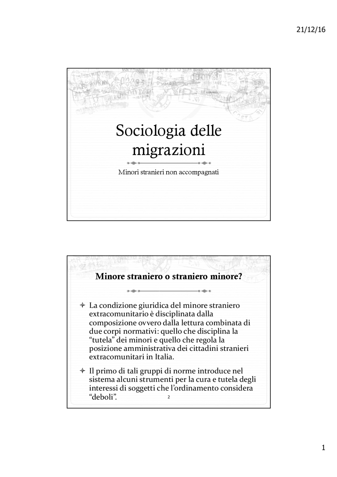 Minori Stranieri Non Accompagnati Msna Docsity