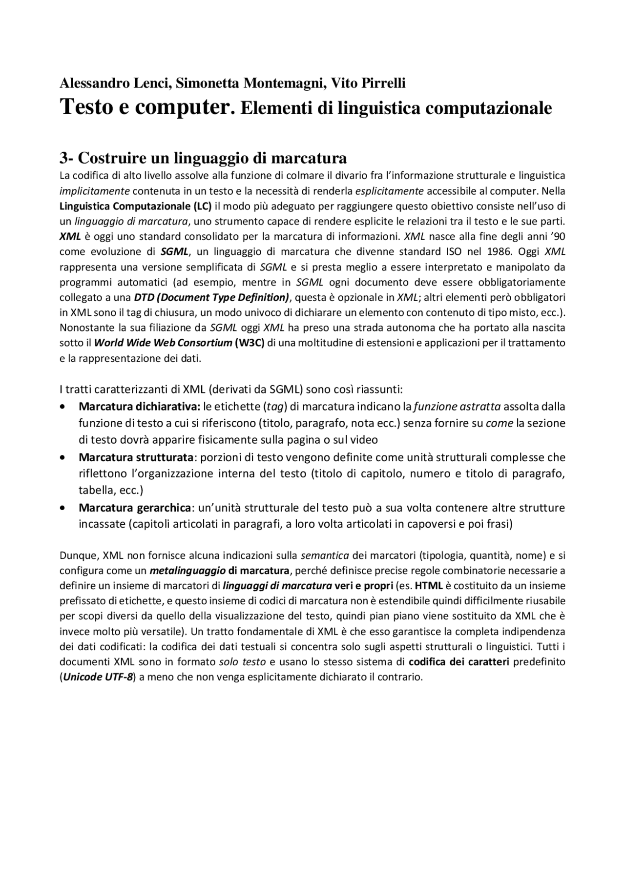 Lenci Testo E Computer Elementi Di Linguistica Computazionale Cap 3