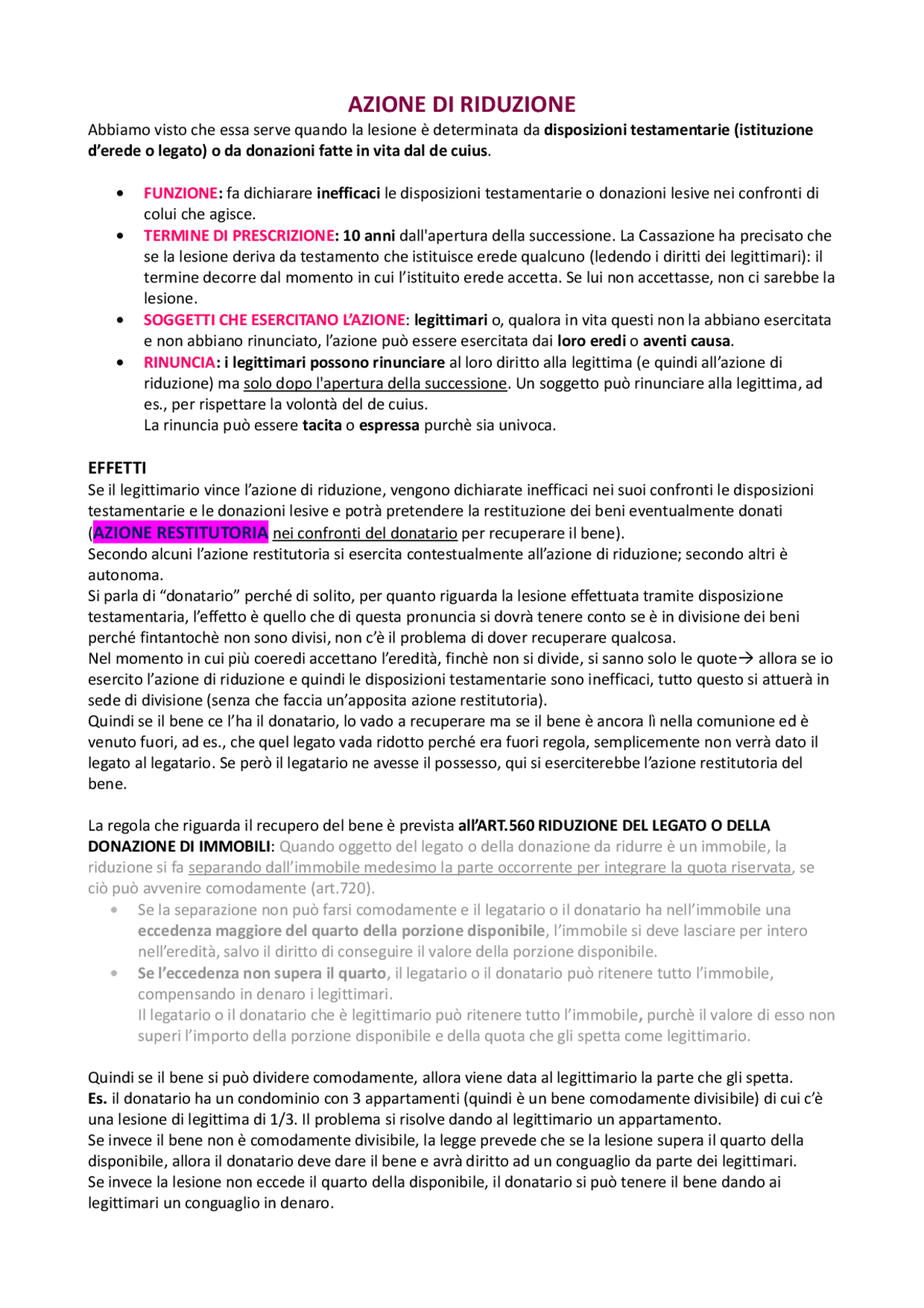 Dispense Successioni Mortis Causa Pt 5 Diritto Privato Ii Docsity