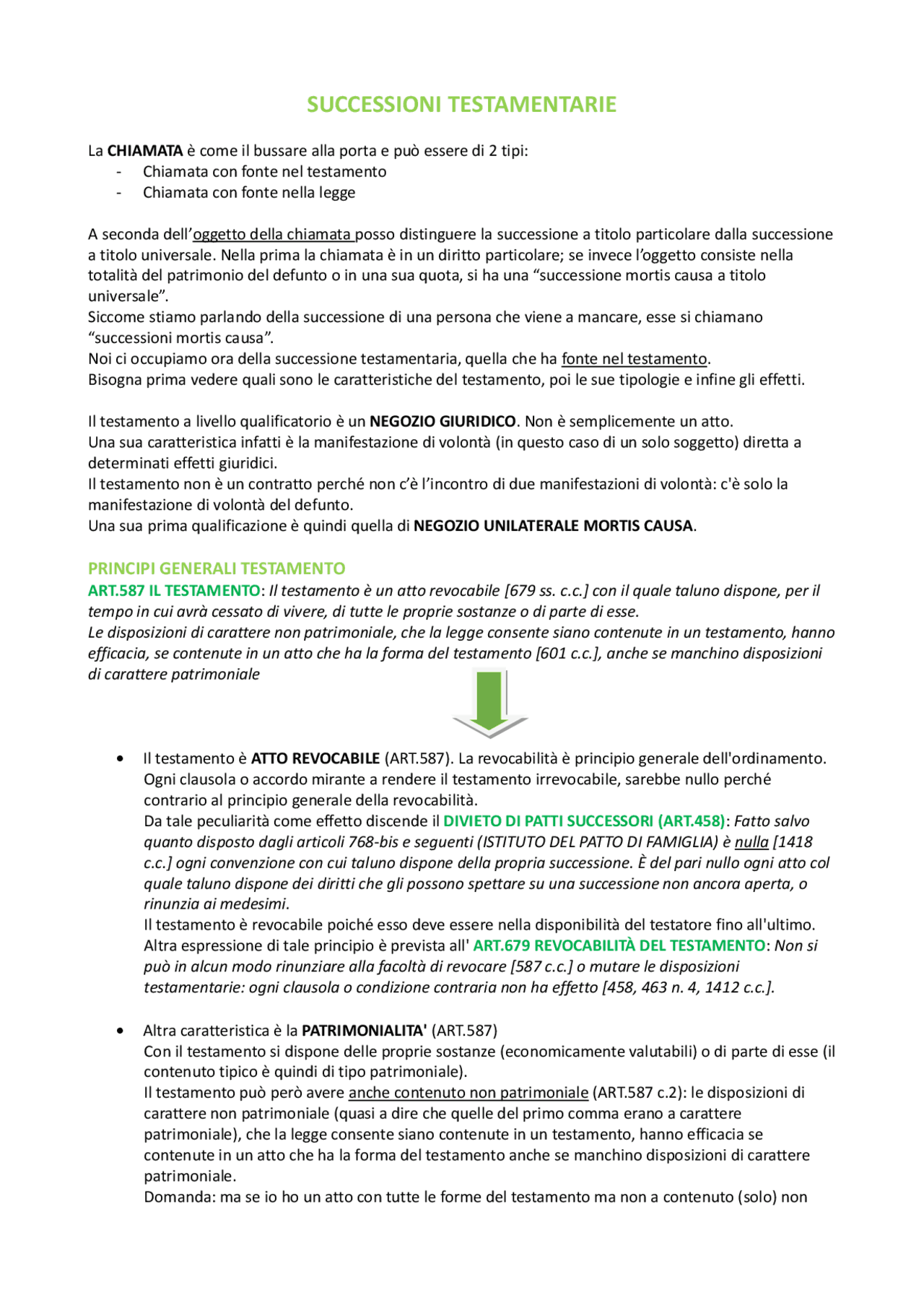 Dispense Successioni Mortis Causa Pt 2 Diritto Privato Ii Docsity