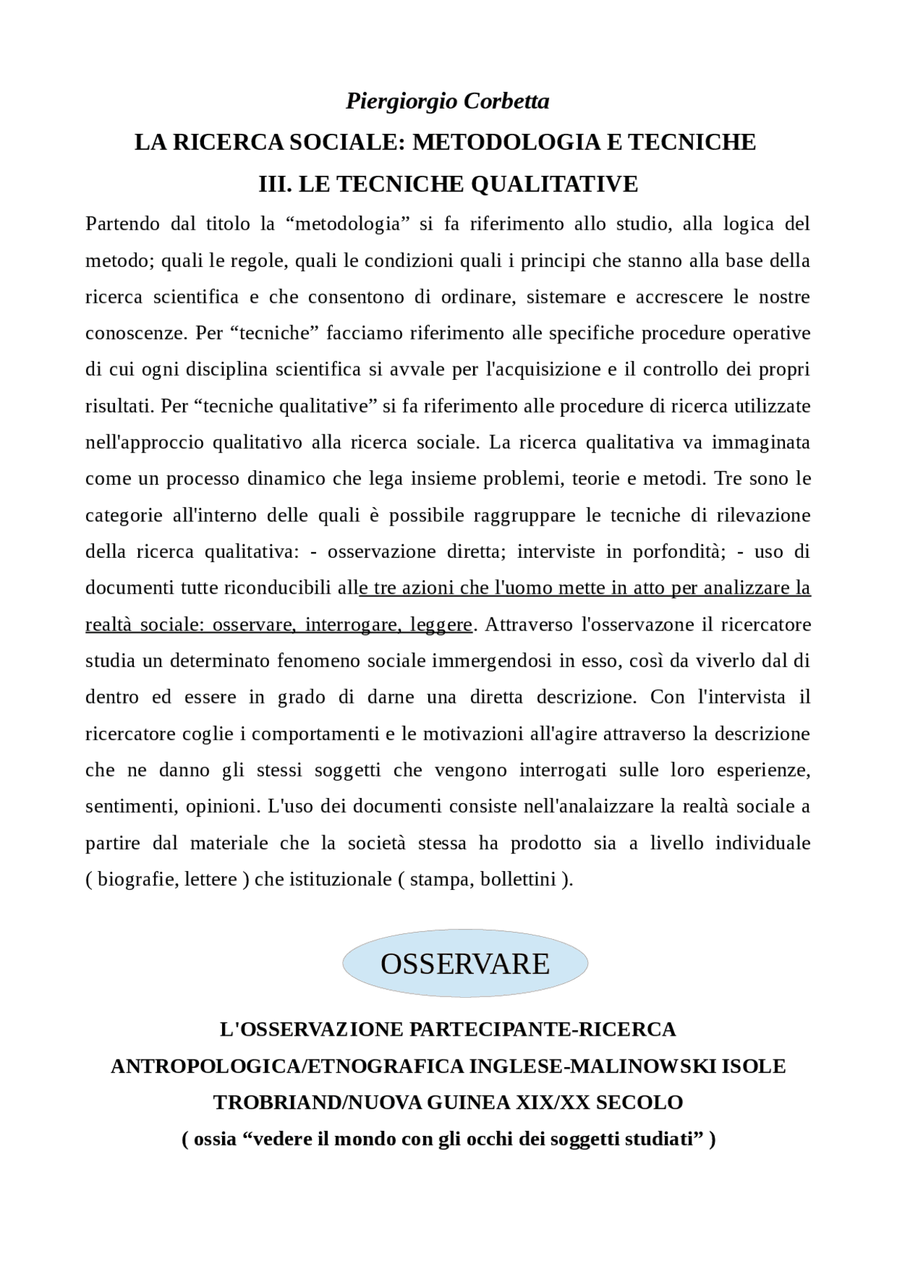 La Ricerca Sociale Metodologia E Tecniche Docsity