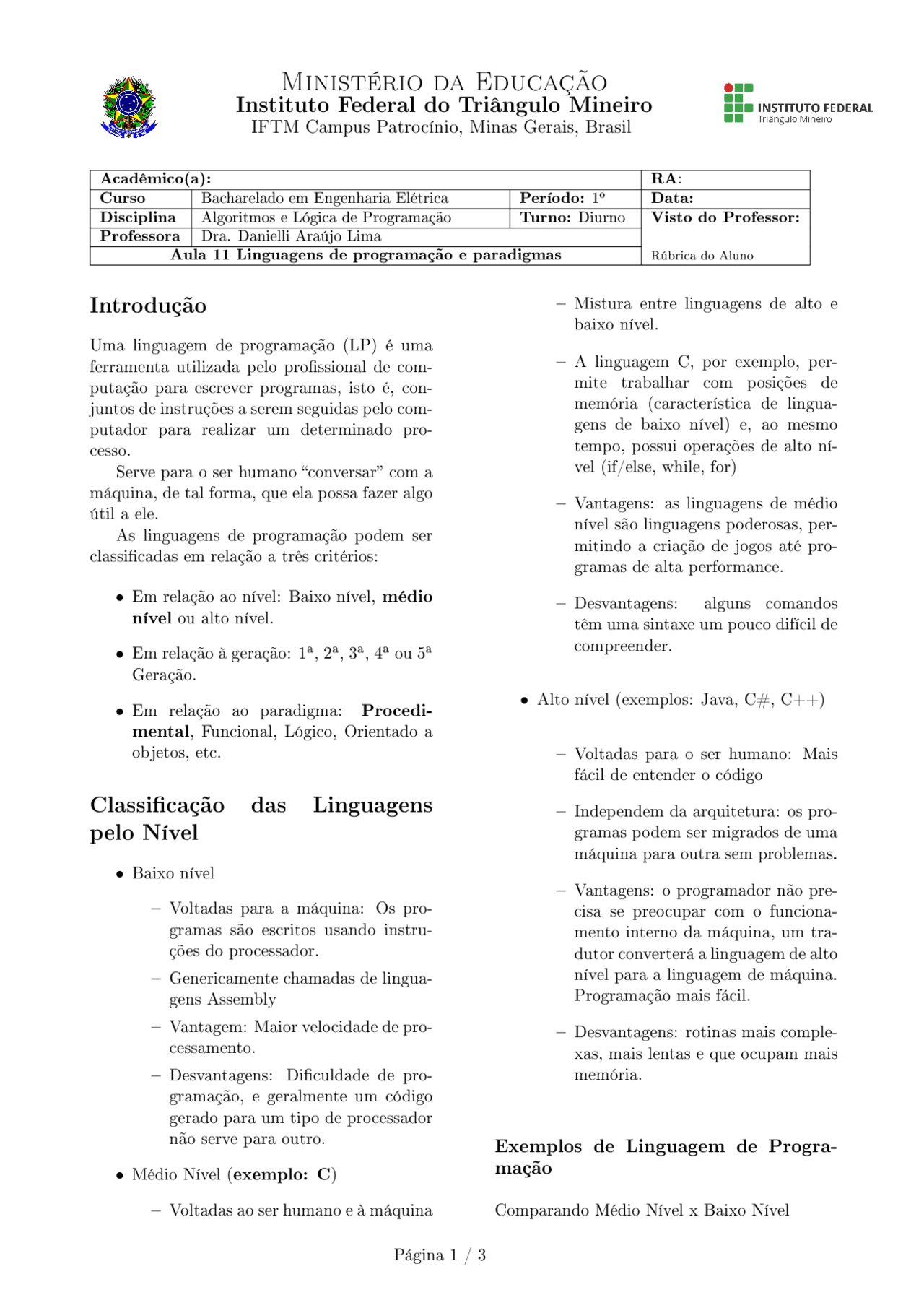 Lógica De Programação Summaries Computer Science Docsity