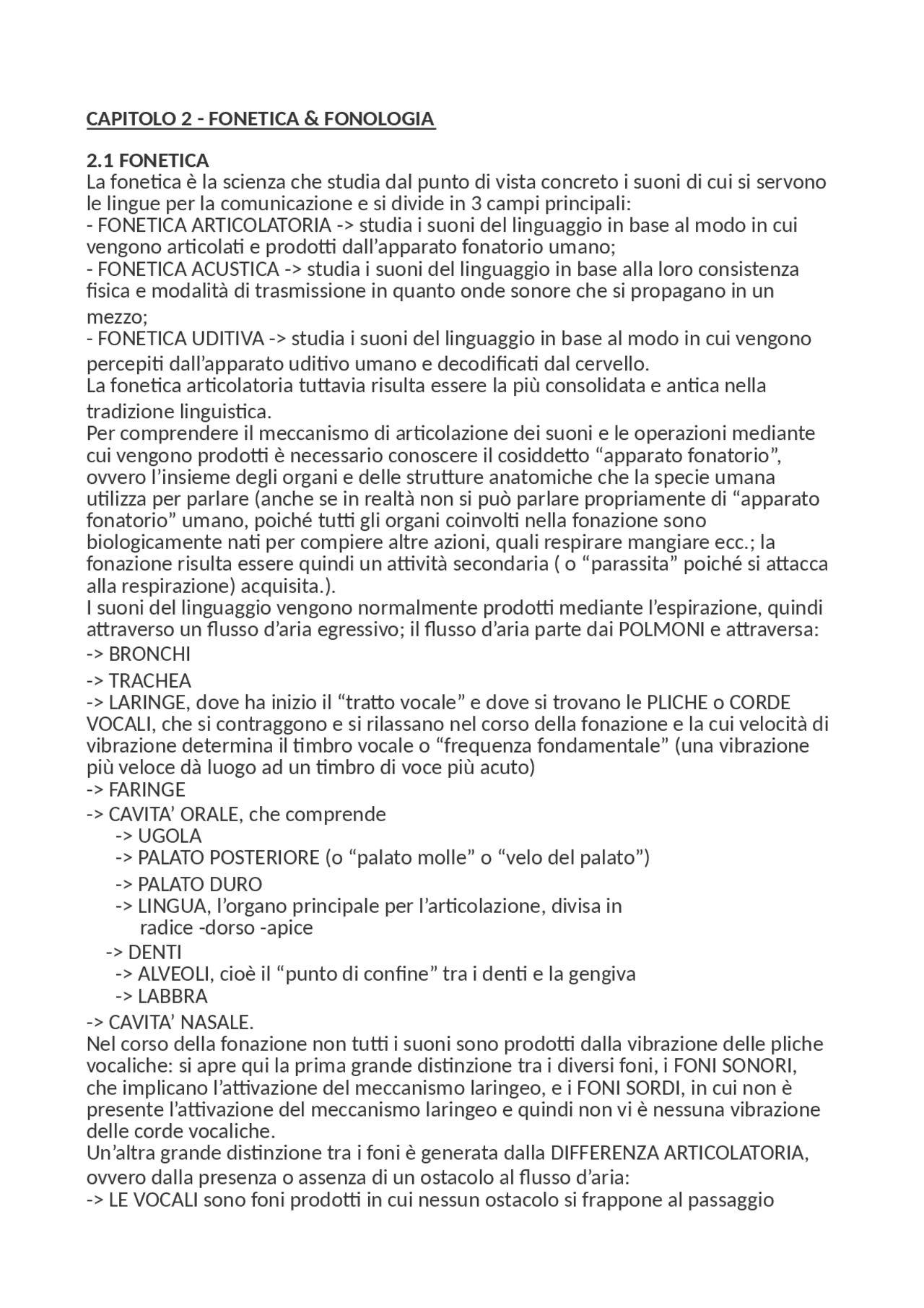 Appunti Di Fonetica Docsity