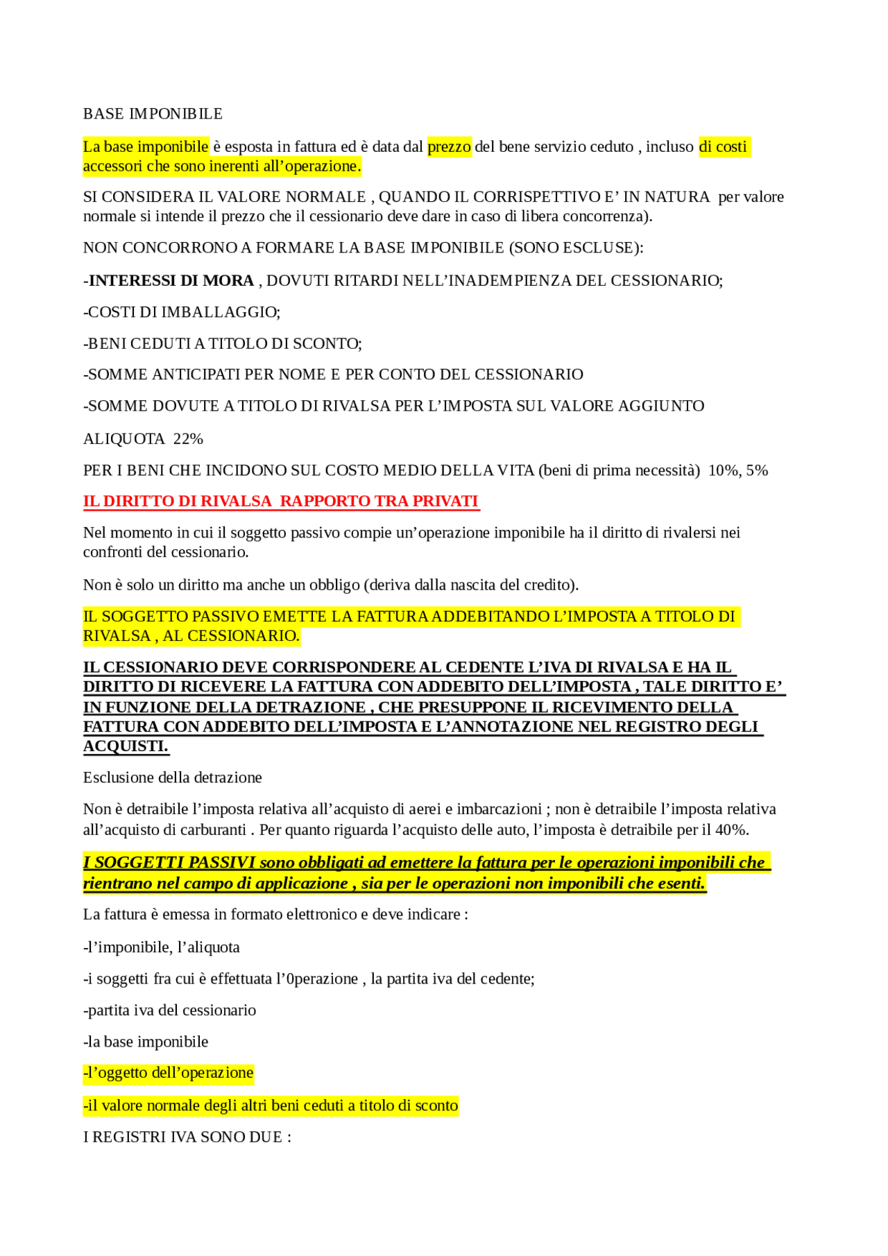 Appunti Di Diritto Tributario Presi A Lezione Docsity