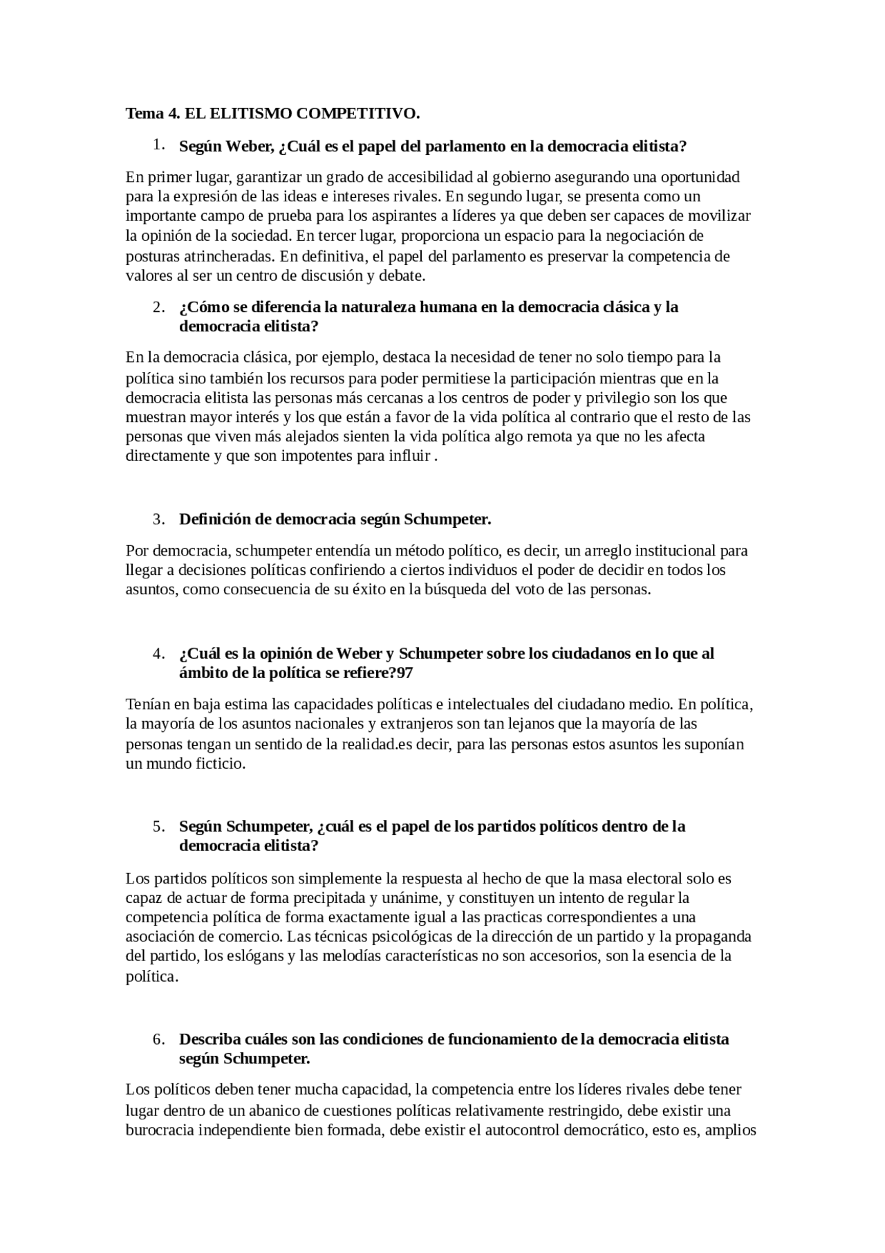 Elitismo competitivo - Docsity