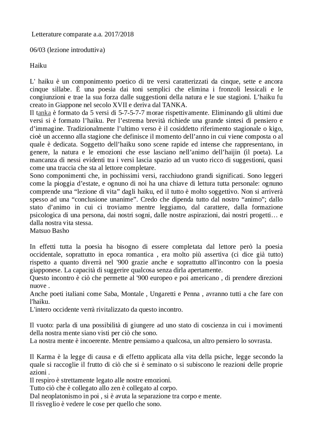Letterature Comparate Docsity