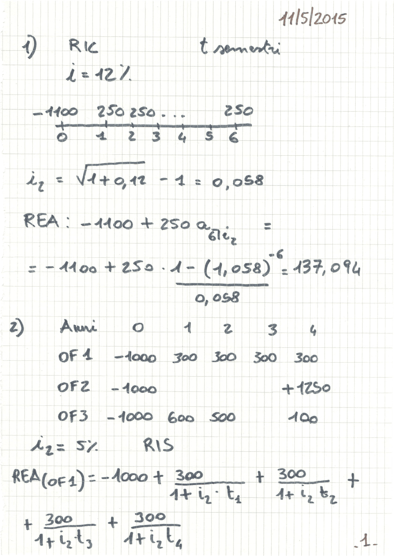 Matematica Finanziaria Docsity