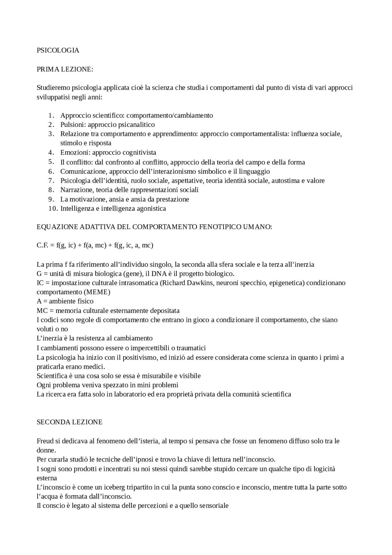 Psicologia Appunti Per Esame Docsity
