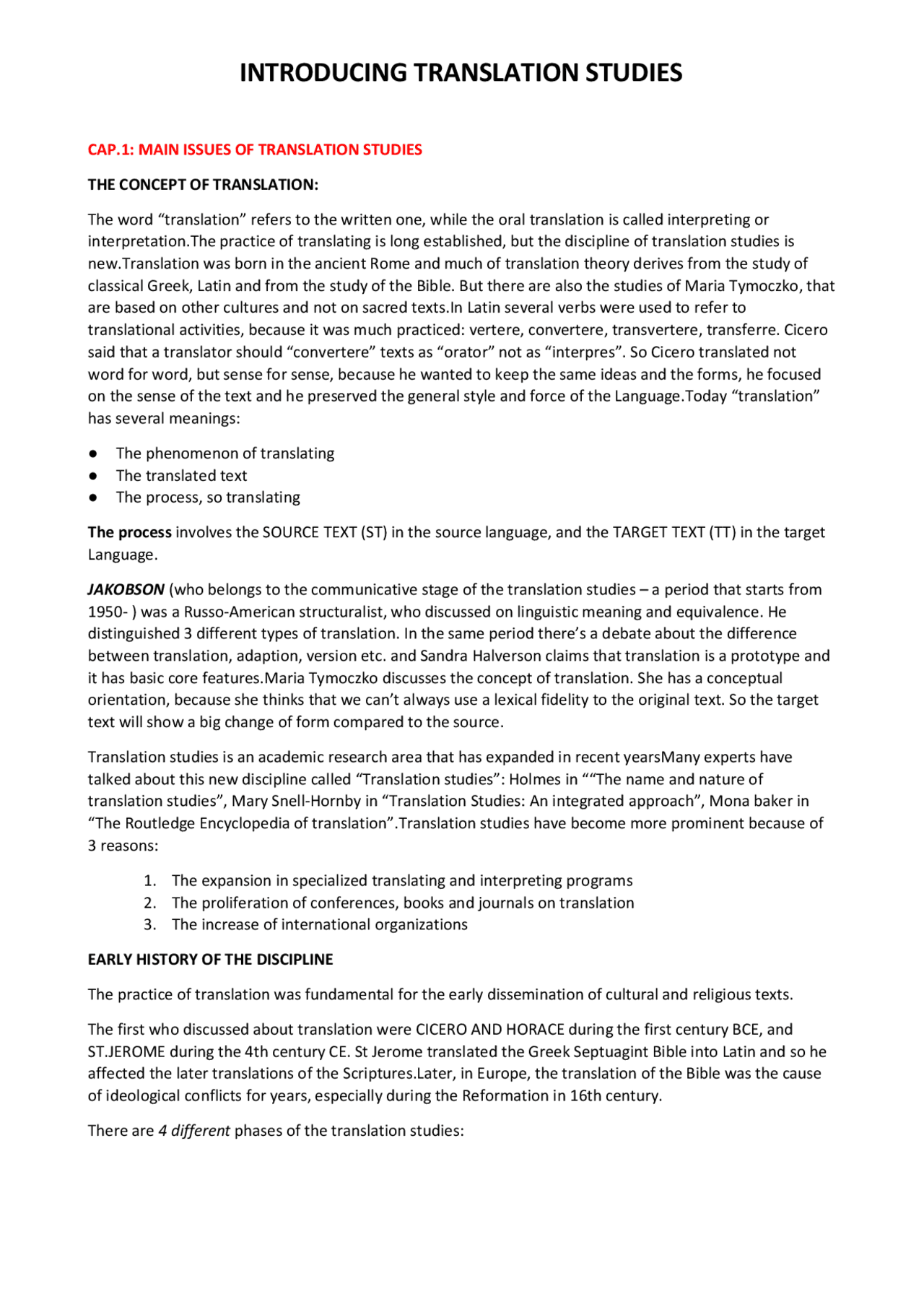 Introducing translation studies - Docsity