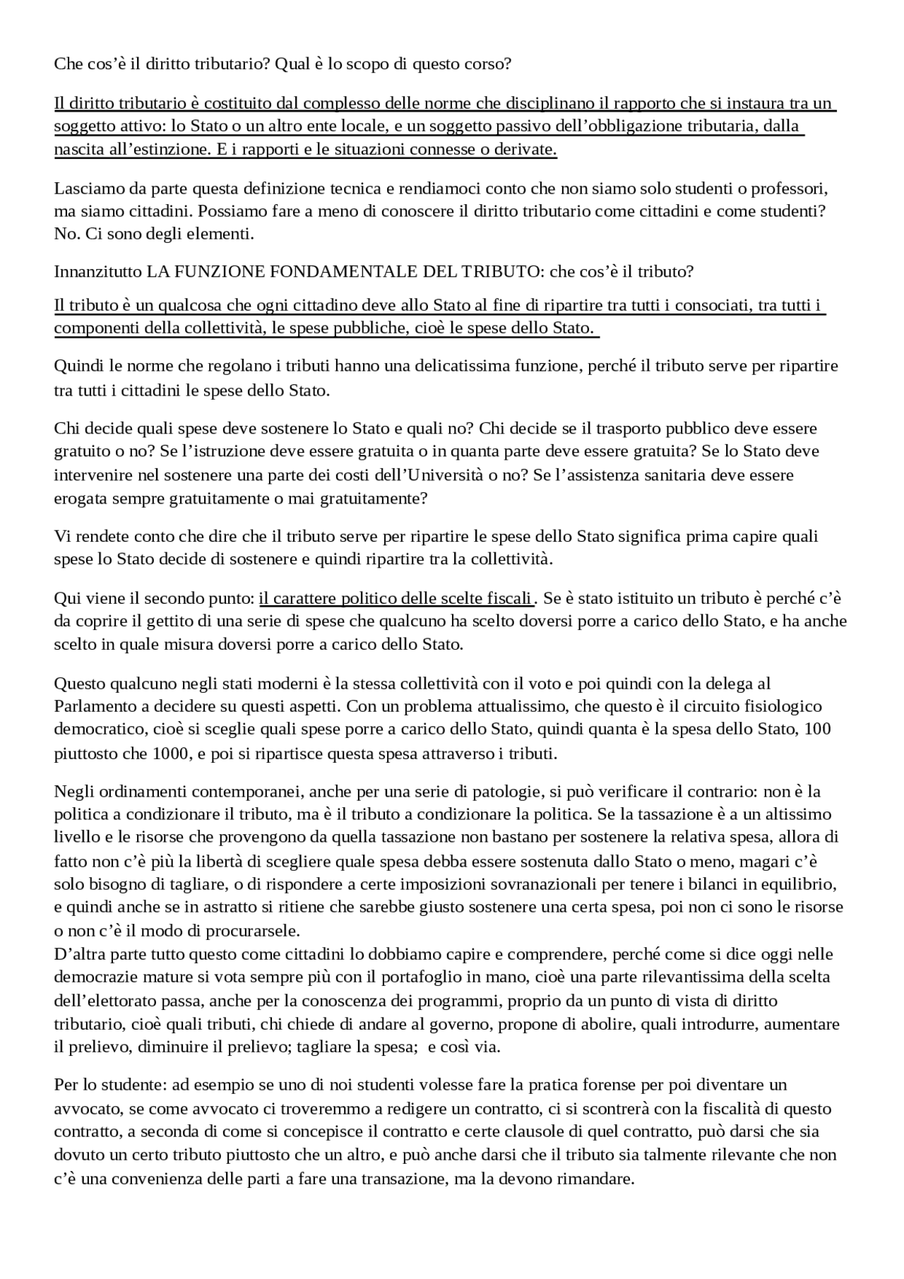 Appunti Diritto Tributario Docsity