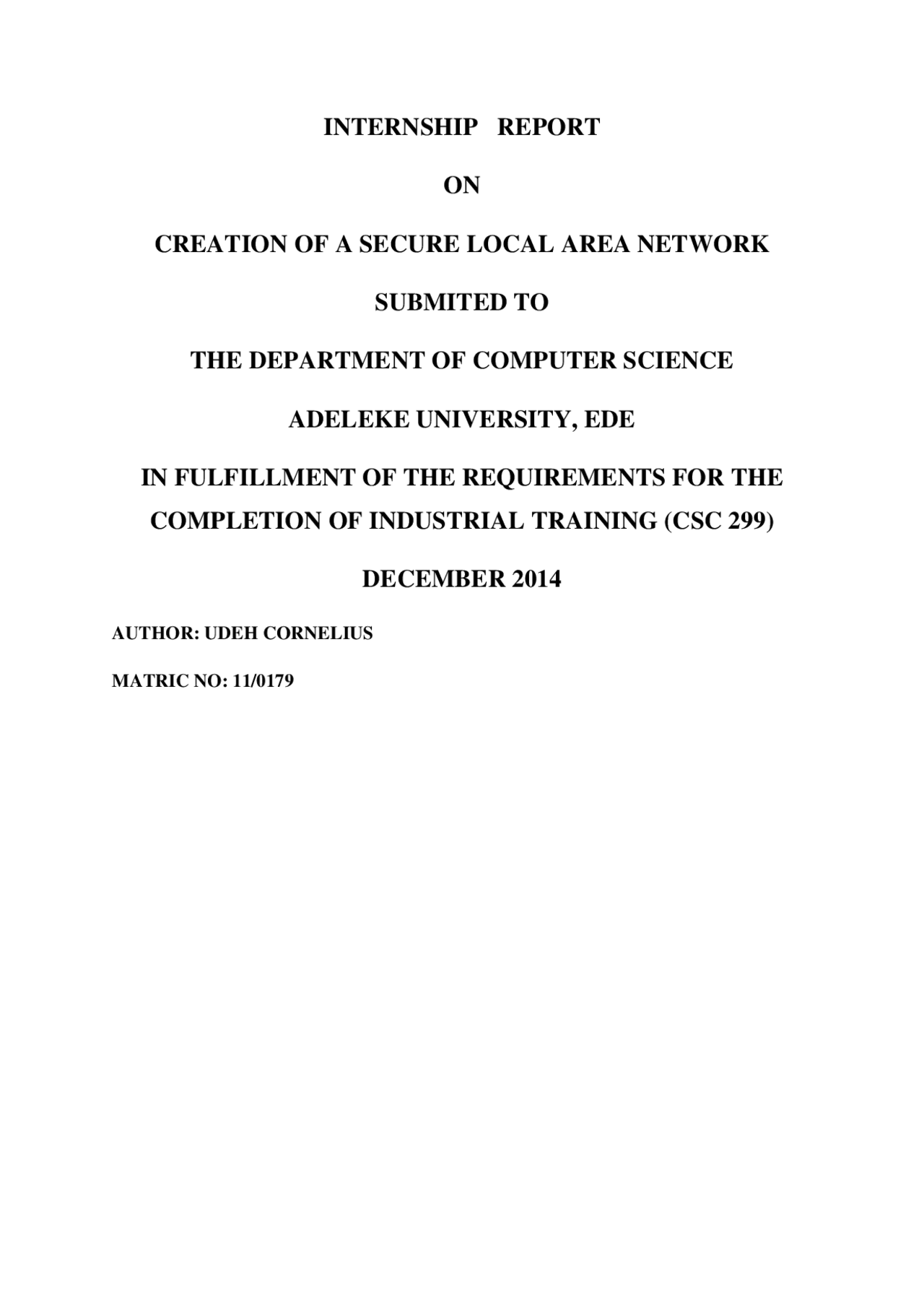 Report on networking internship | Study Guides, Projects, Research ...