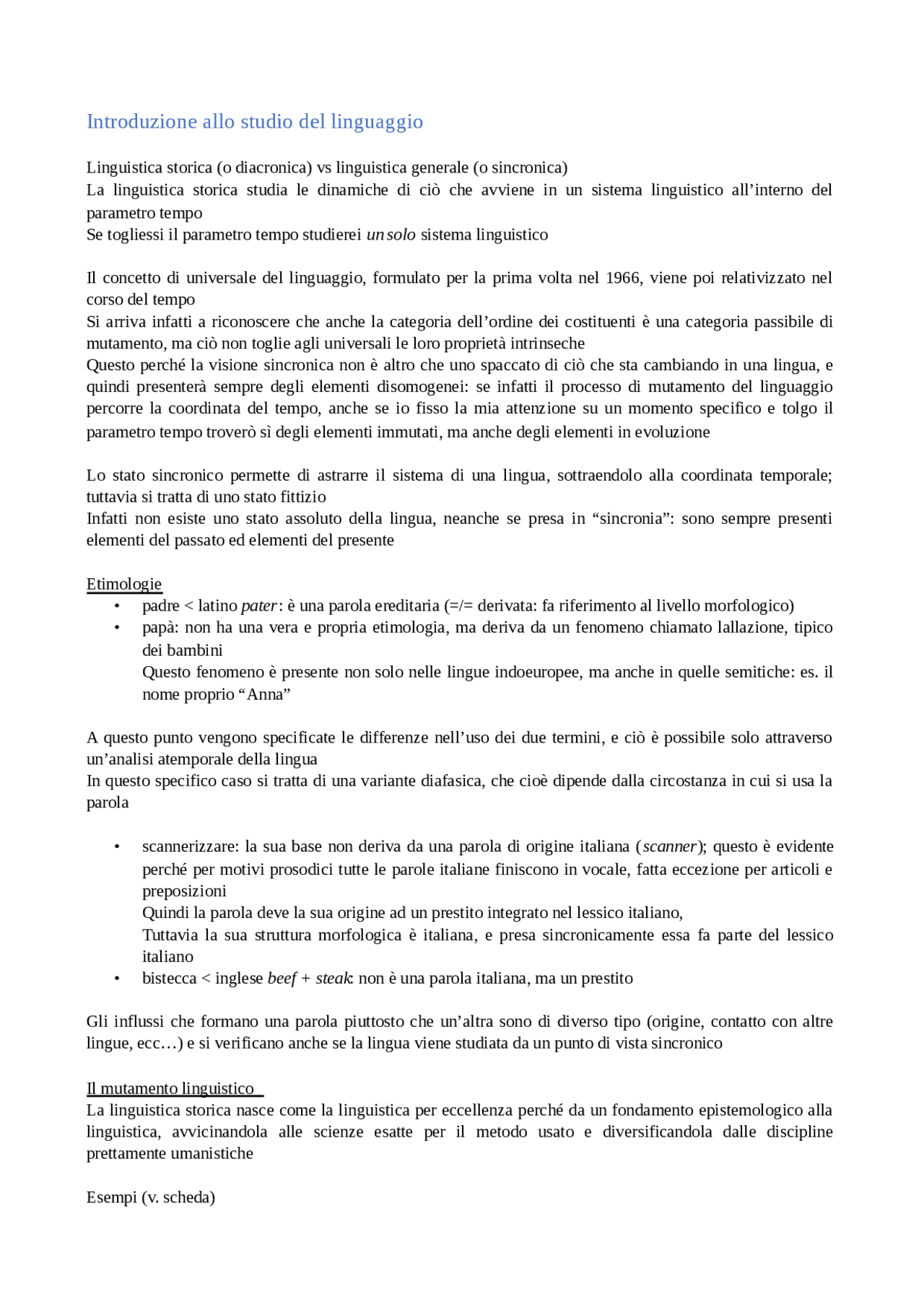 Linguistica Generale Univr Docsity