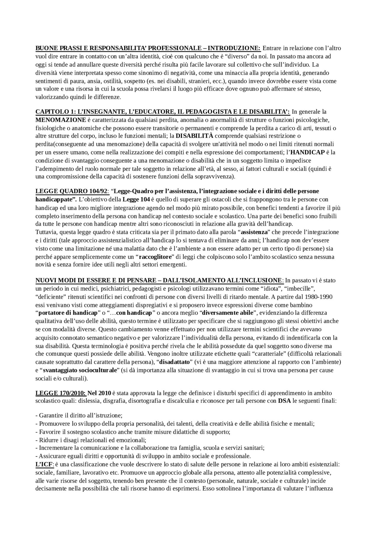 Buone Prassi E Responsabilità Riassunto Docsity