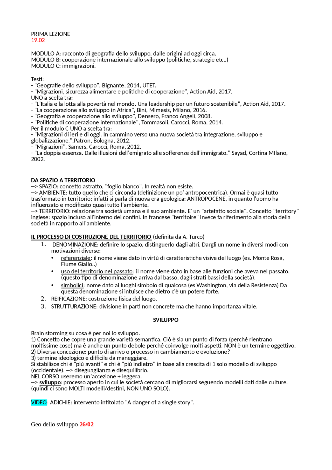Appunti Geografia Dello Sviluppo Mod A B Docsity